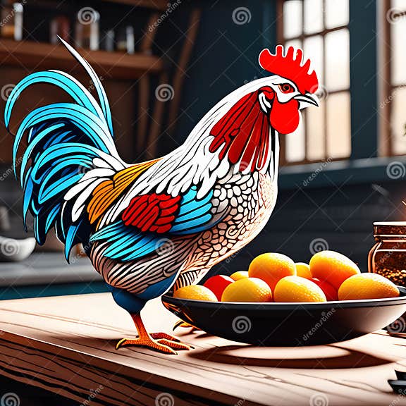 Chicken farm, AI-generatet stock photo. Image of beak - 296401890