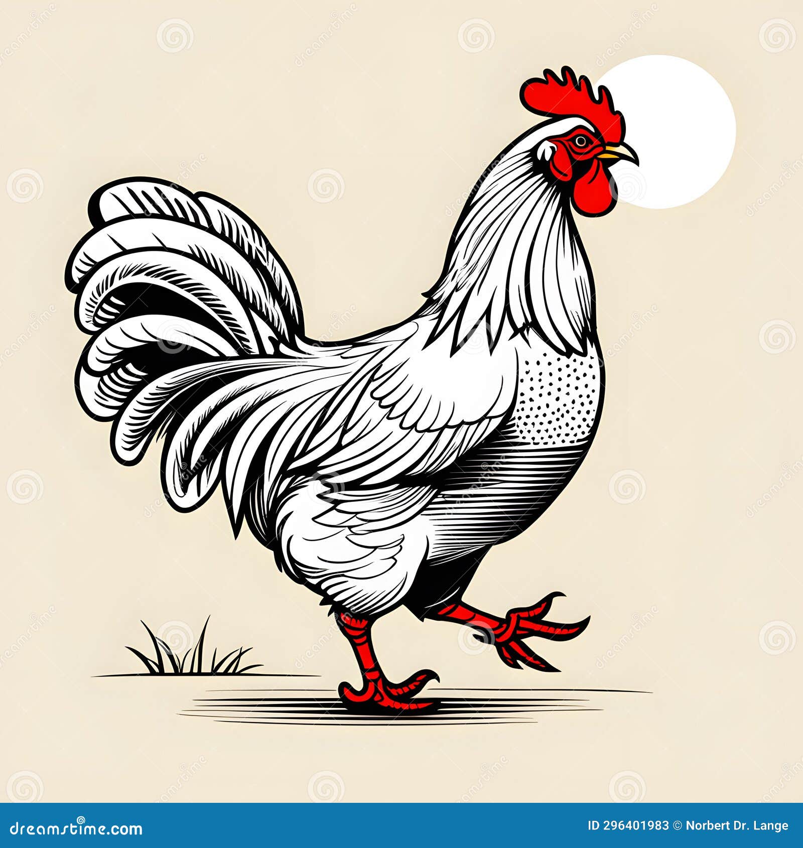 Chicken farm, AI-generatet stock illustration. Illustration of colored ...