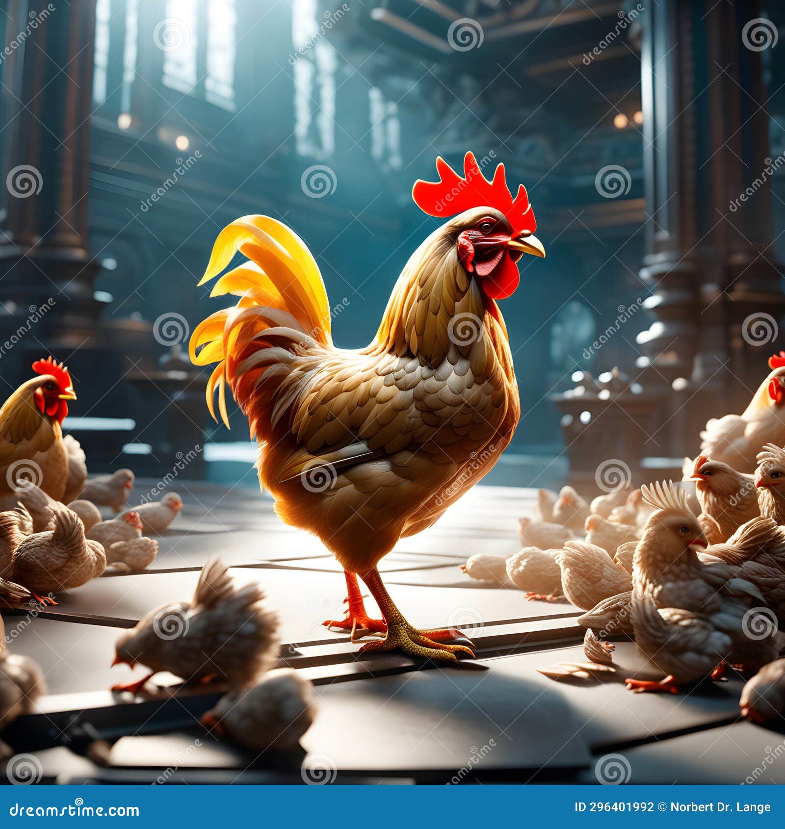 Chicken farm, AI-generatet stock photo. Image of plumage - 296401992