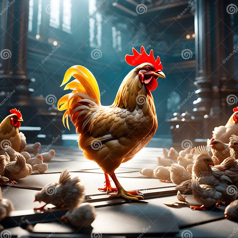 Chicken farm, AI-generatet stock photo. Image of plumage - 296401992