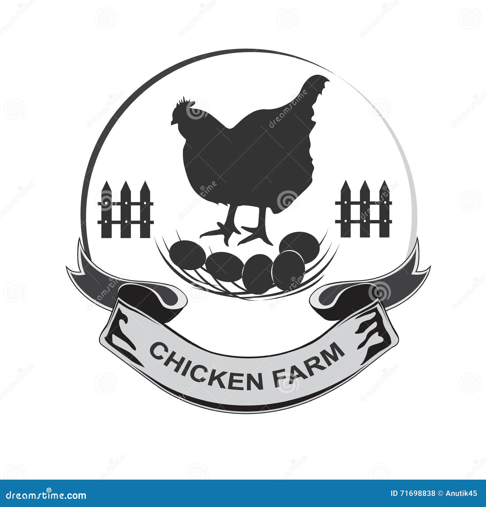 Chicken Farm Emblem, Hen, Icon, Vector Illustration Stock Vector ...