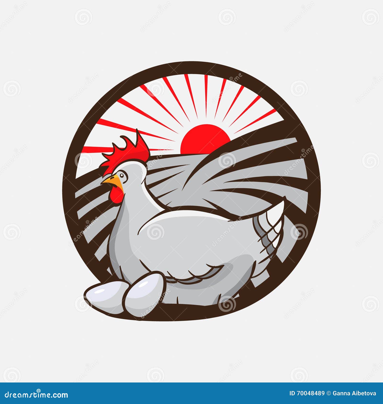 Chicken Farm Emblem. Vector Illustration Stock Vector - Illustration of ...