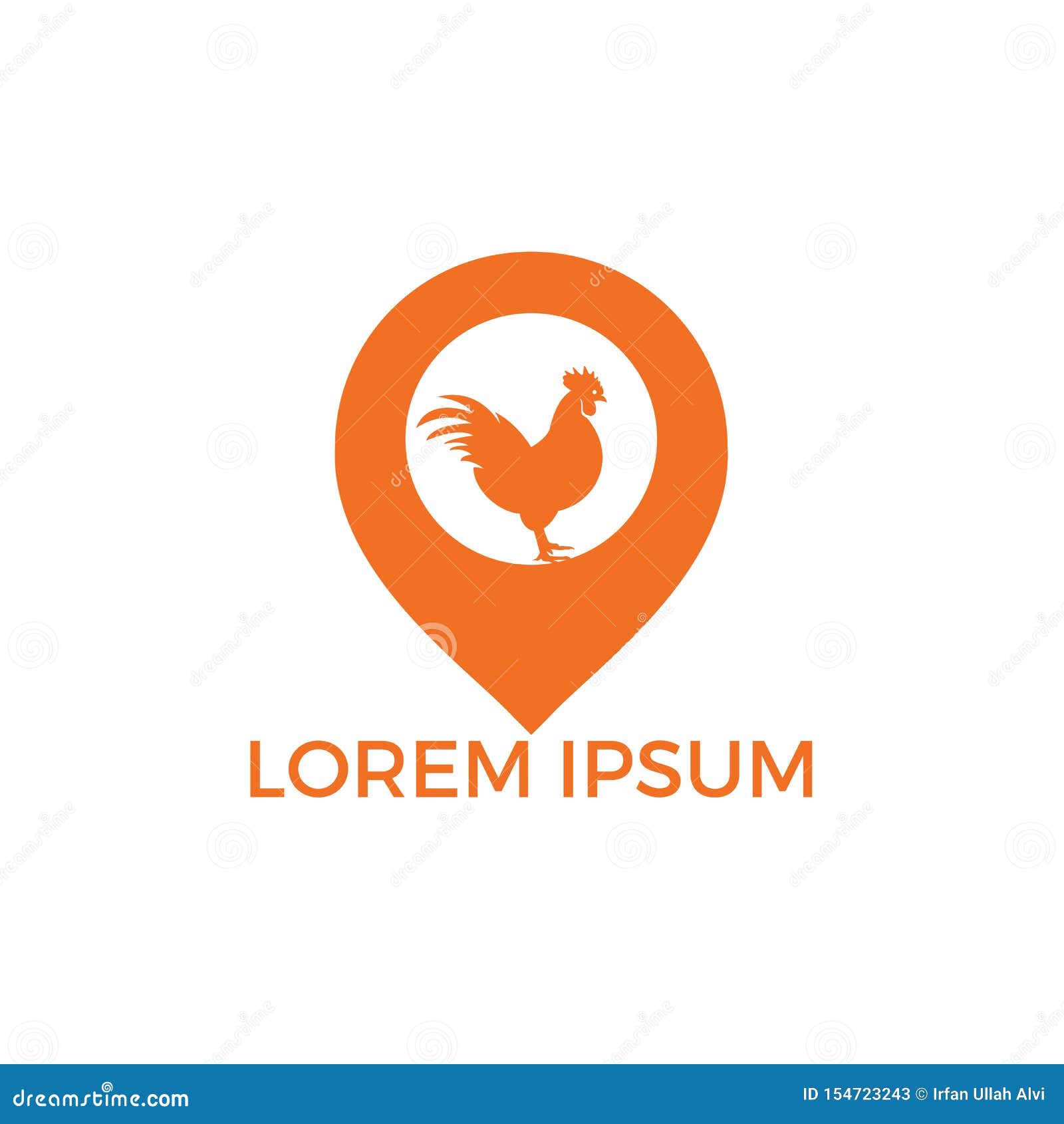 Chicken and Map Pointer Logo Design. Stock Vector - Illustration of ...