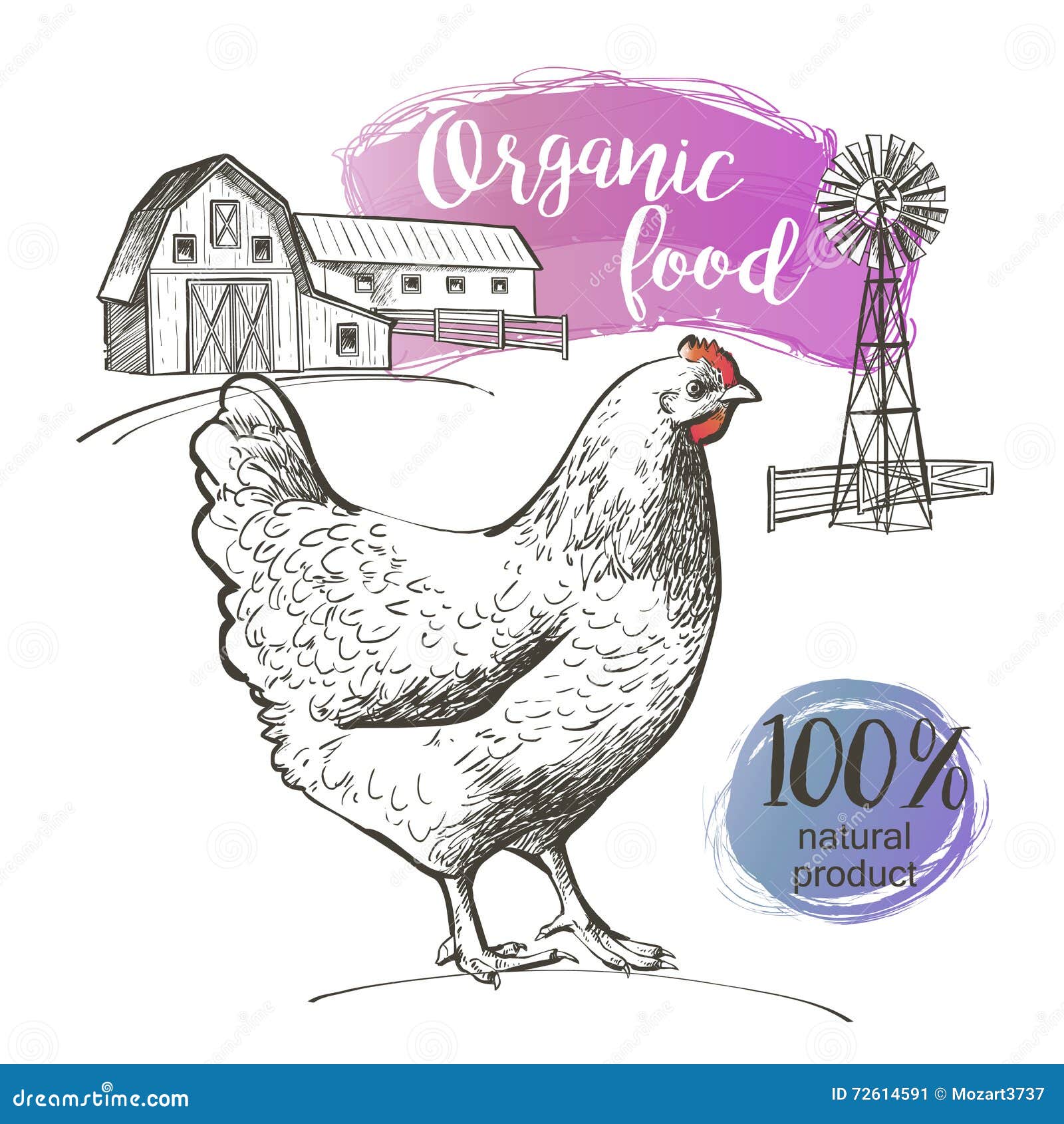 Chicken and farm stock vector. Illustration of farming - 72614591