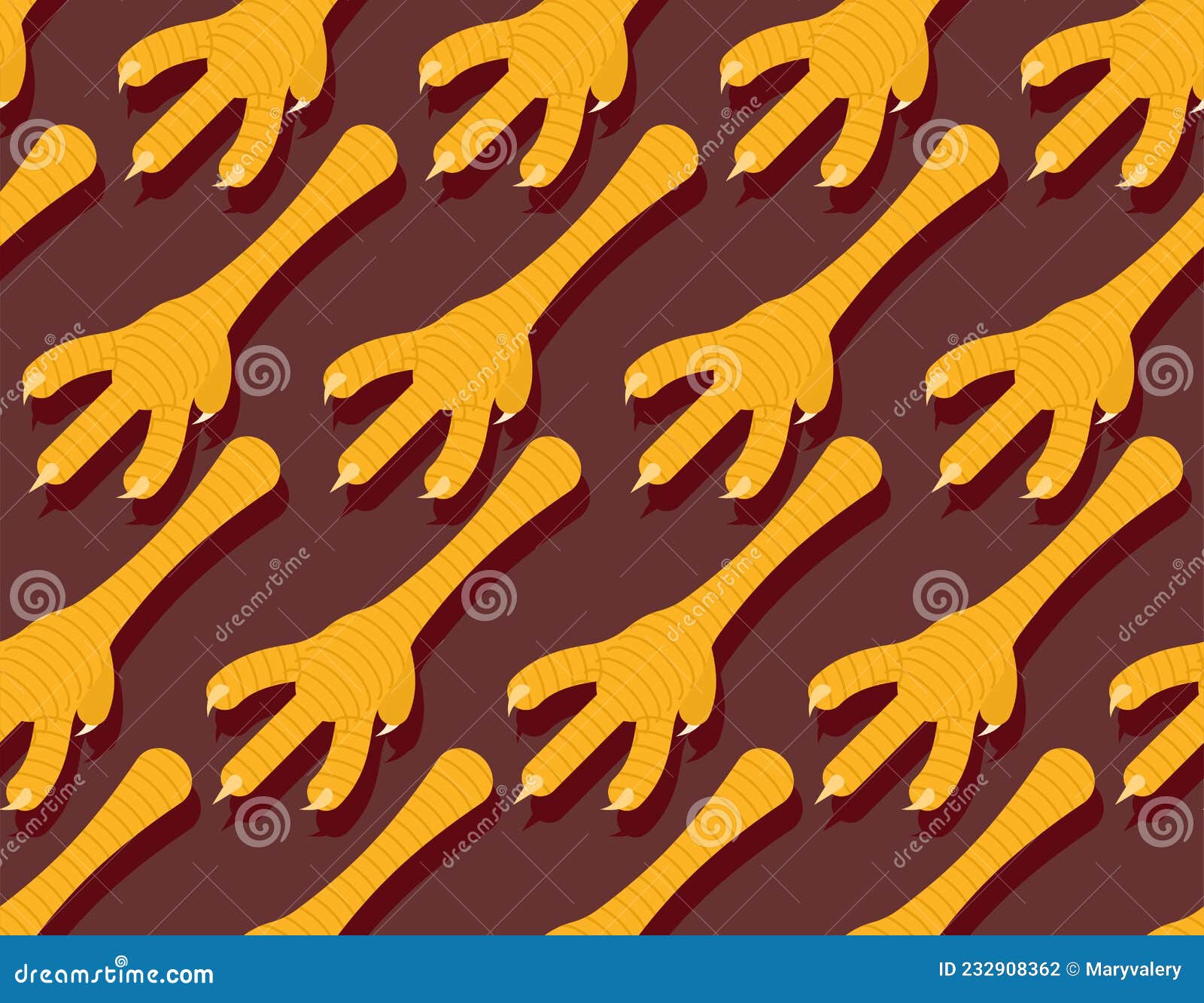 Chicken Feet Pattern Seamless. Ingredient for Making Potion Background ...