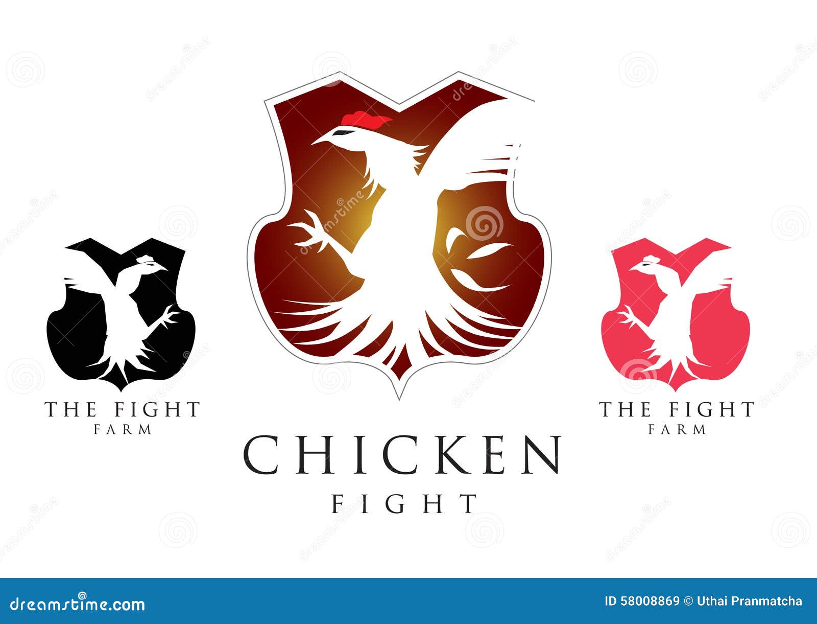 Chicken Fighting Symbol Vector Stock Vector - Illustration of white ...