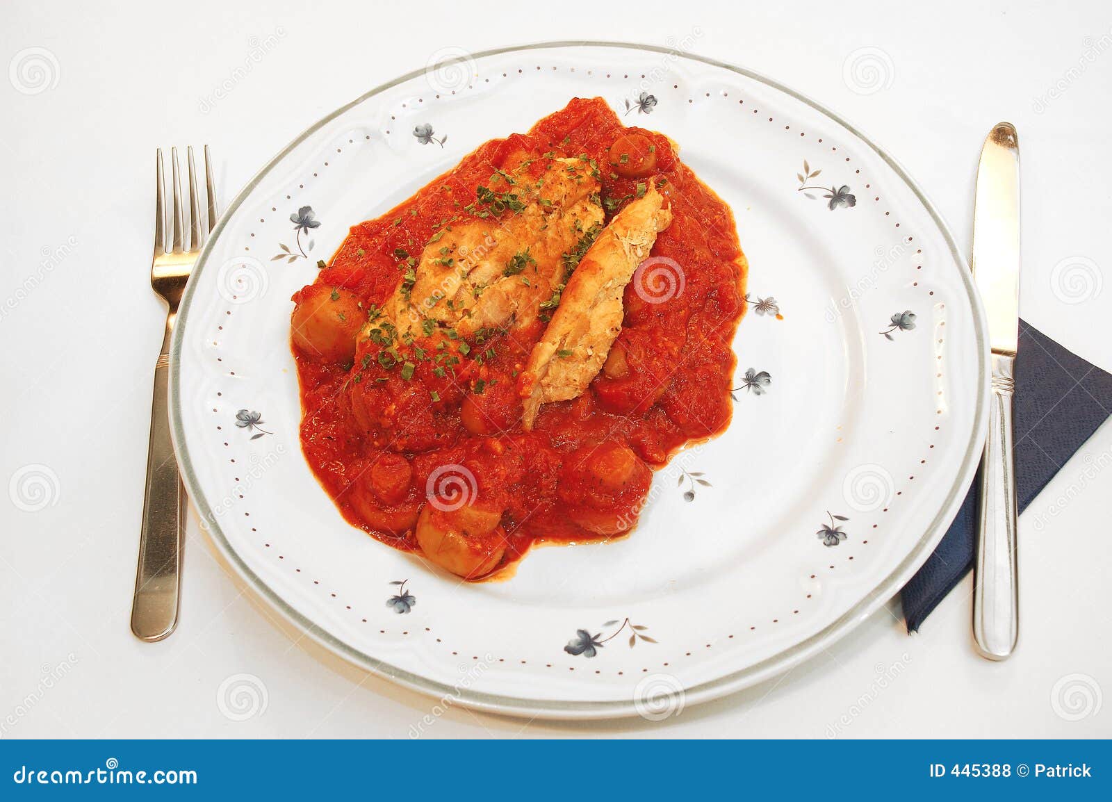 Chicken filet provencale. stock photo. Image of diet, napkin - 445388