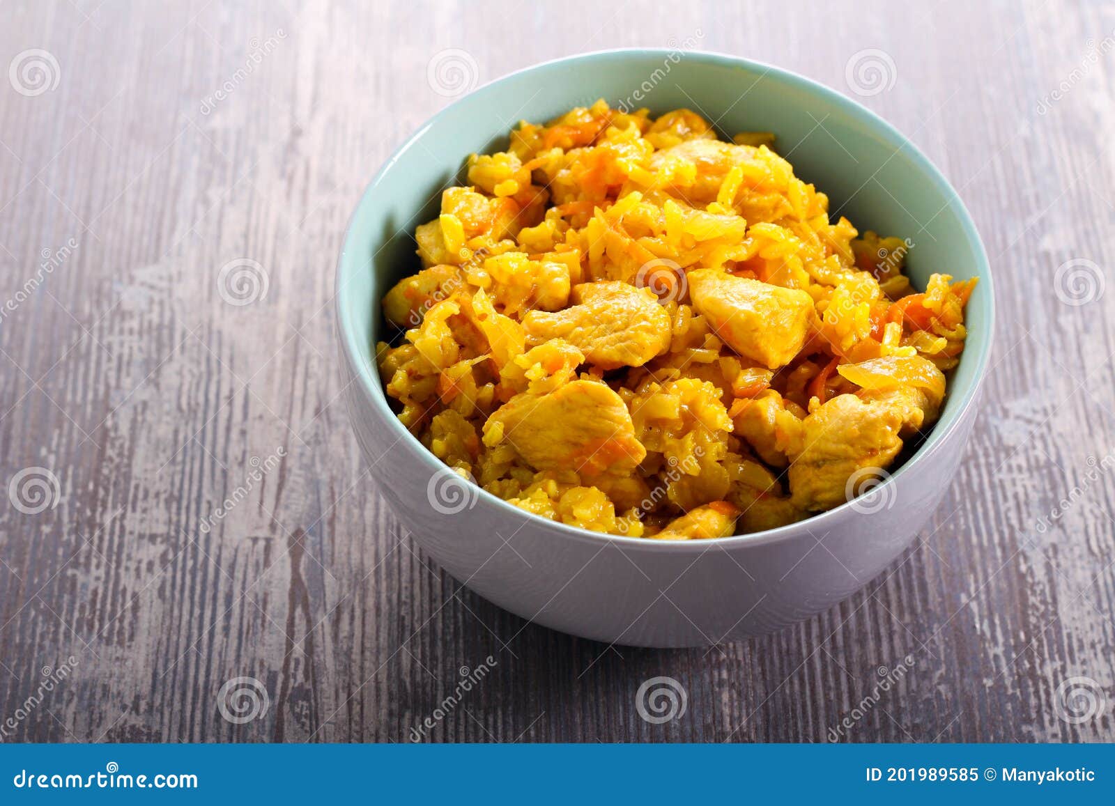 Chicken filet with rice stock image. Image of snack - 201989585