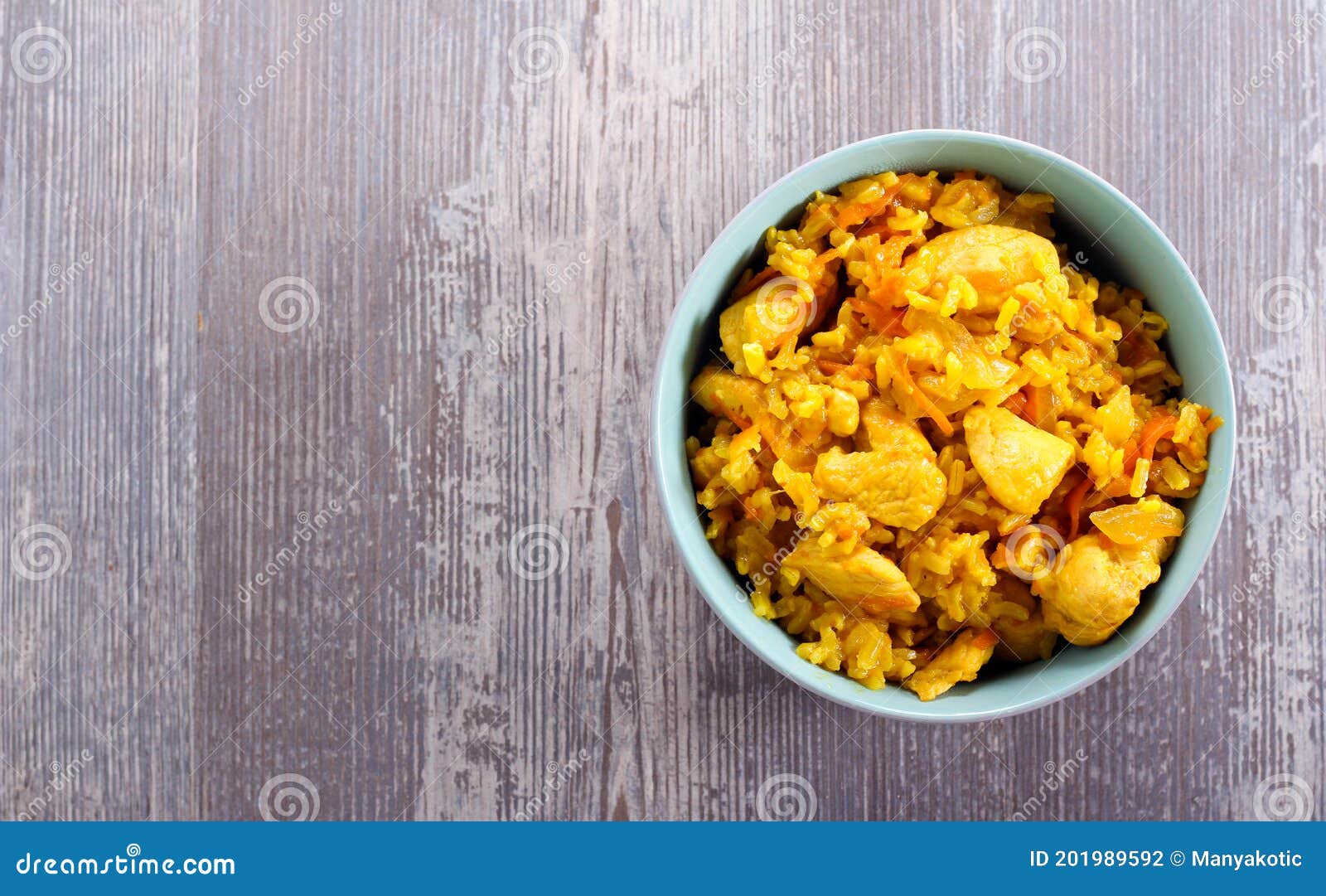 Chicken filet with rice stock photo. Image of homemade - 201989592