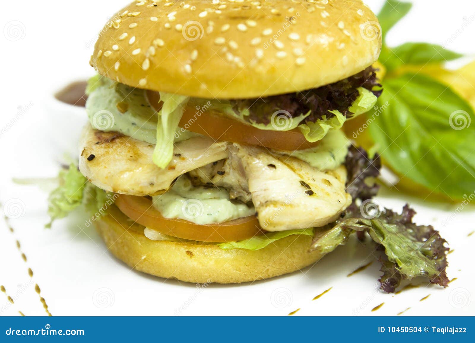 Chicken Fillet Burger stock photo. Image of sandwich - 10450504