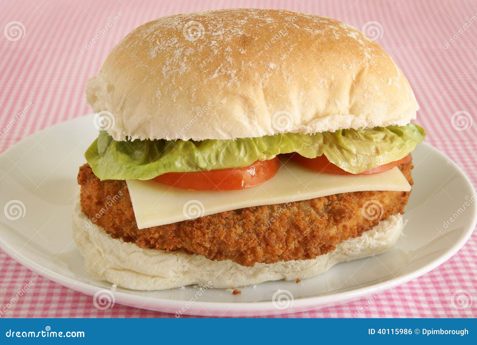 Chicken Fillet Burger in a Bun Stock Photo - Image of fillet, plate ...