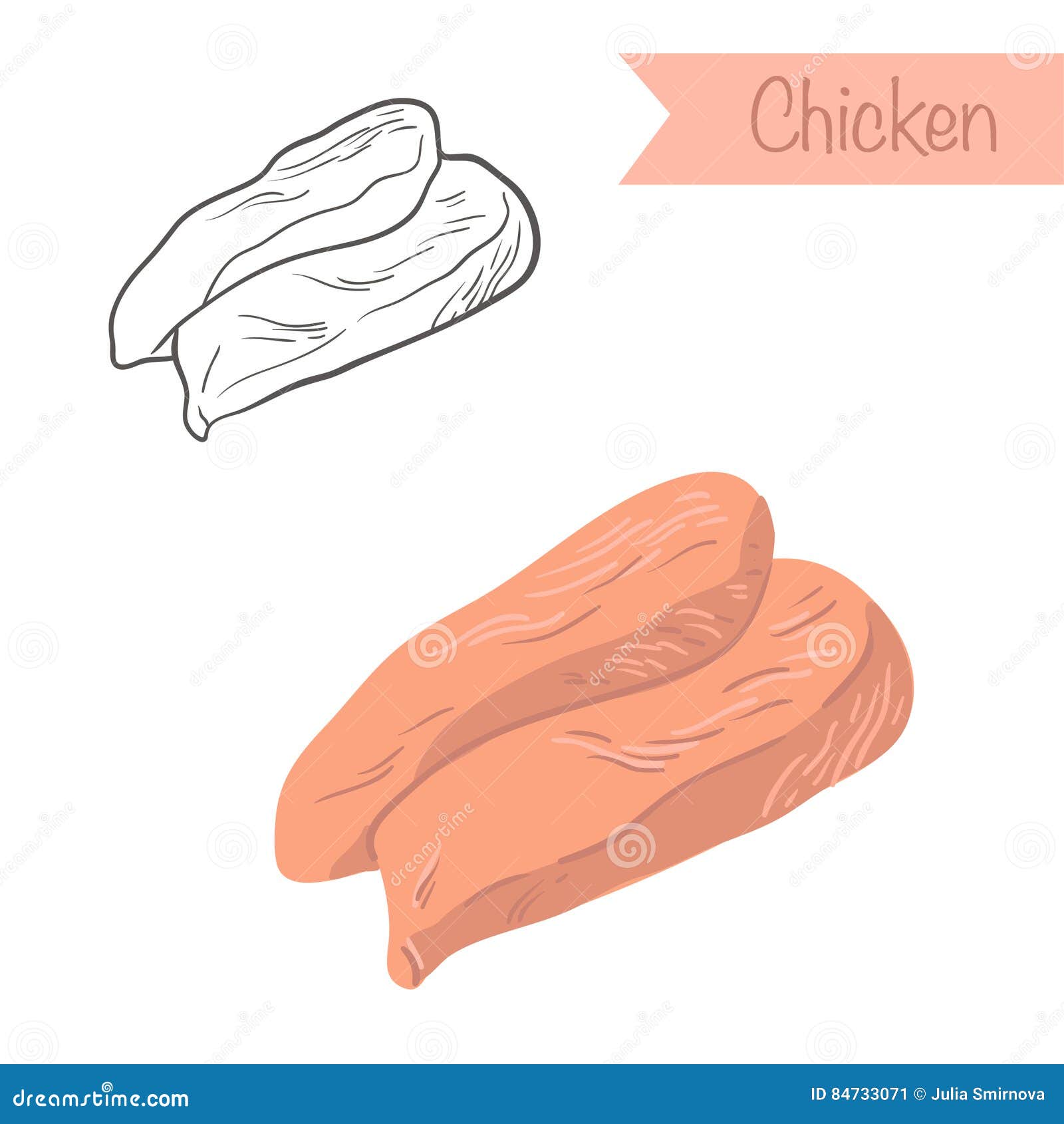 Chicken Fillet stock illustration. Illustration of fresh - 84733071