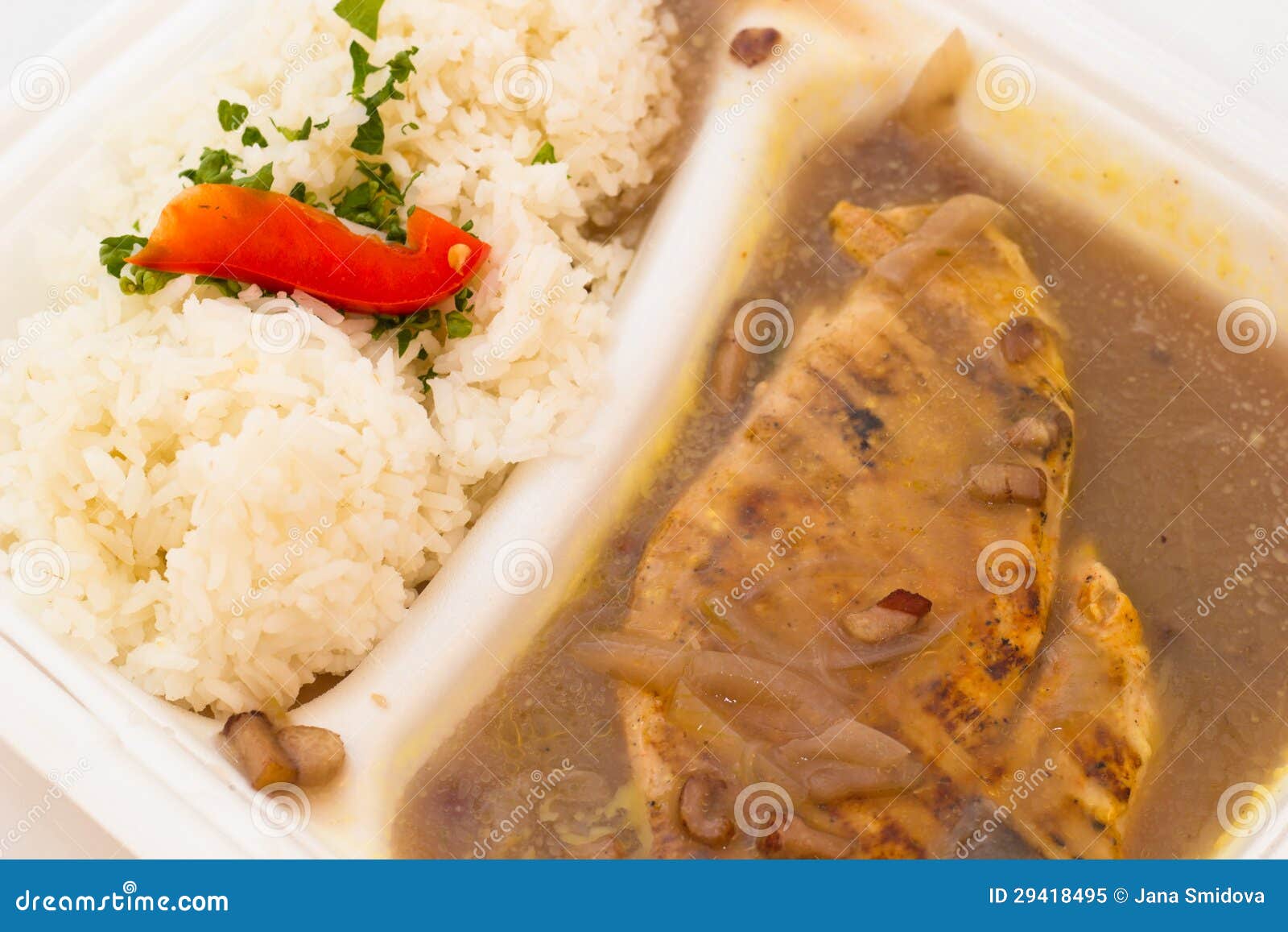 Chicken fillet with rice stock image. Image of breast - 29418495