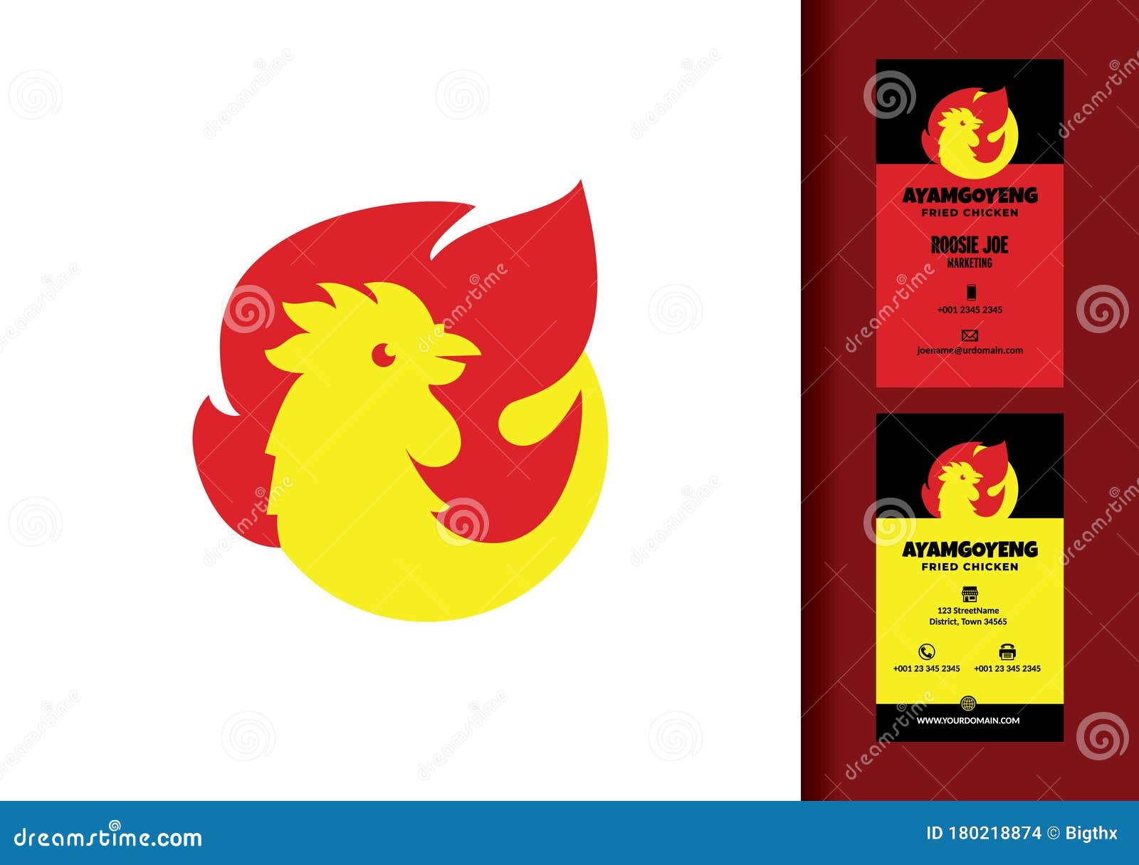 Chicken Fire Logo - Business Card Design Vector Stock Vector ...