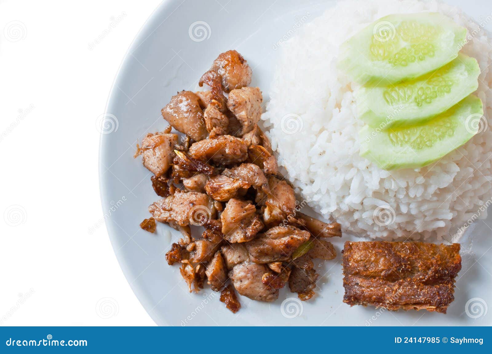 Chicken and fish fry stock image. Image of rice, cucumber - 24147985