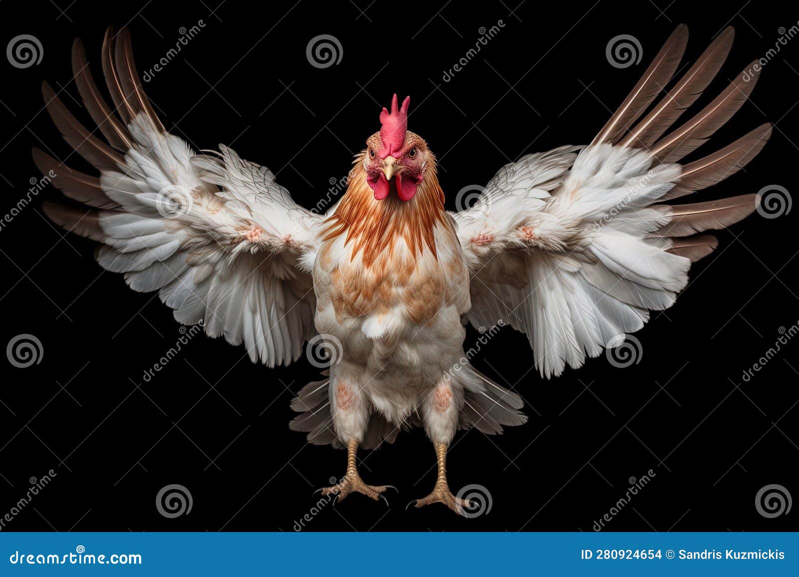A Chicken Flapping Its Wings. Generative AI Stock Illustration ...