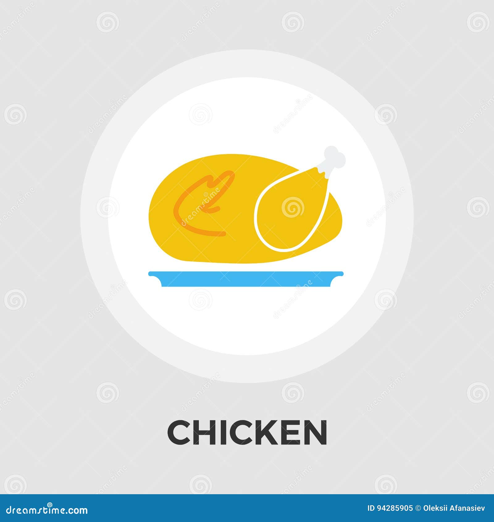 Chicken flat icon stock vector. Illustration of meat - 94285905