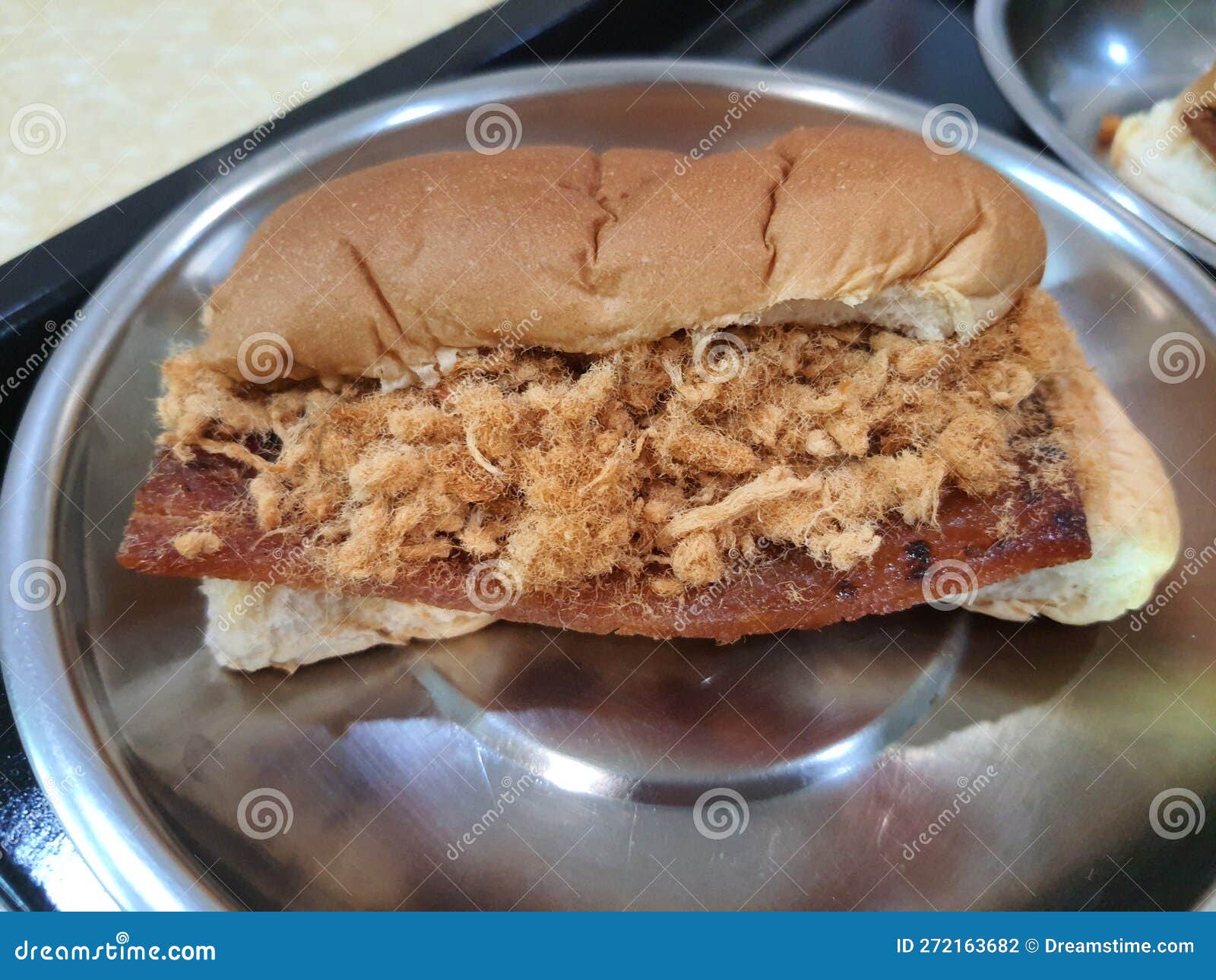 Chicken floss bread stock photo. Image of dish, chicken - 272163682