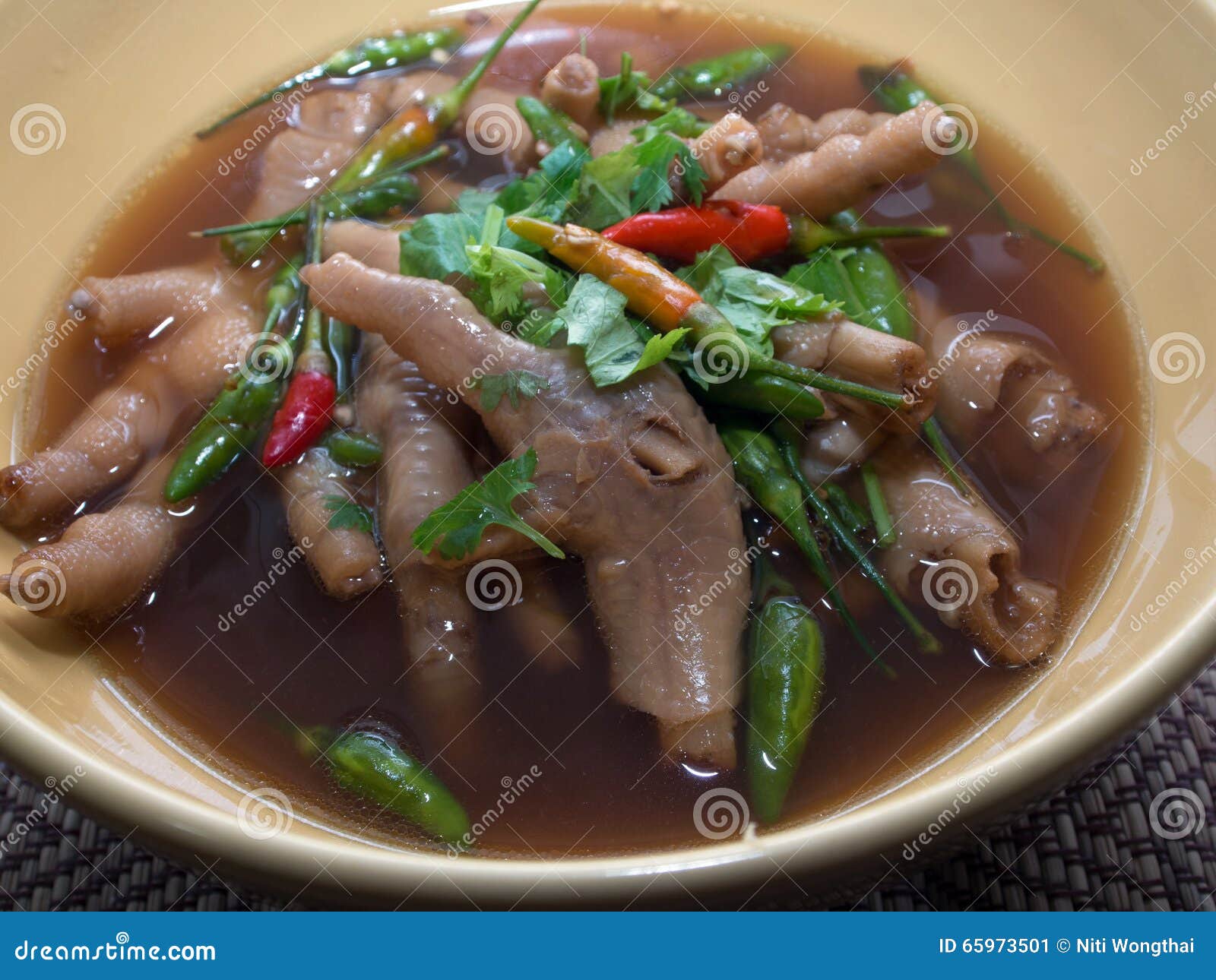 Chicken foot soup stock image. Image of asia, green, lunch - 65973501