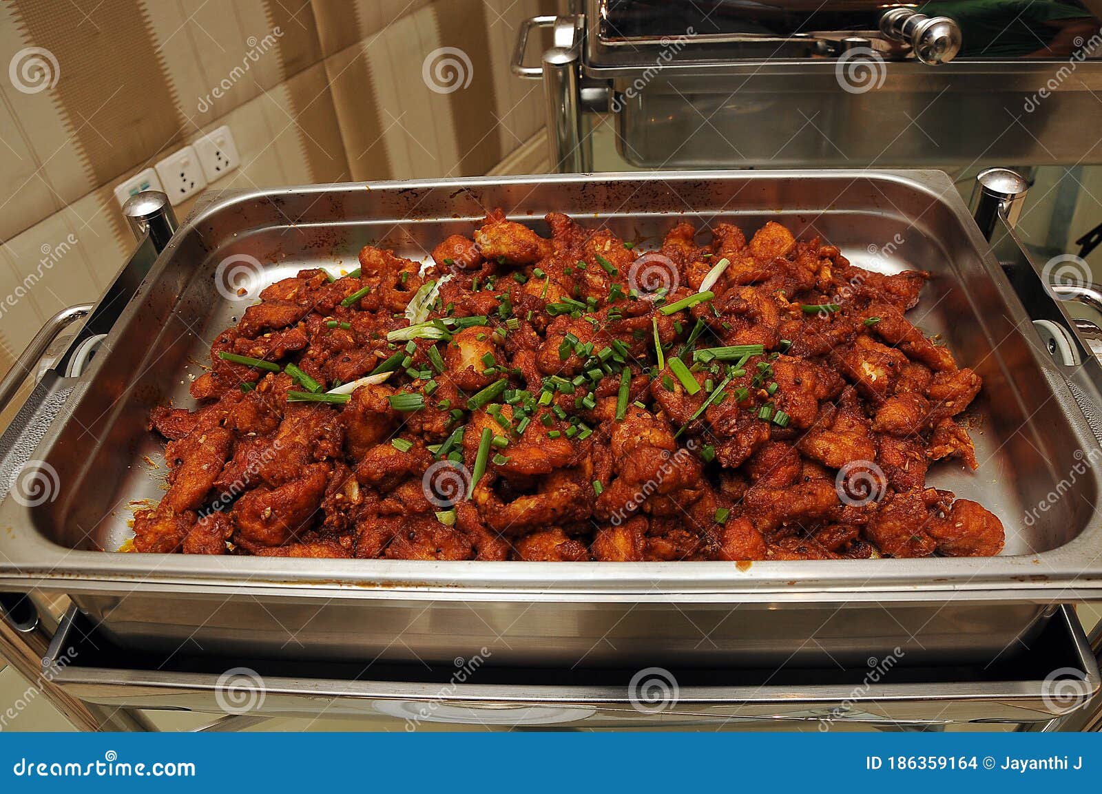 Chicken 65 on display stock photo. Image of baked, curry - 186359164