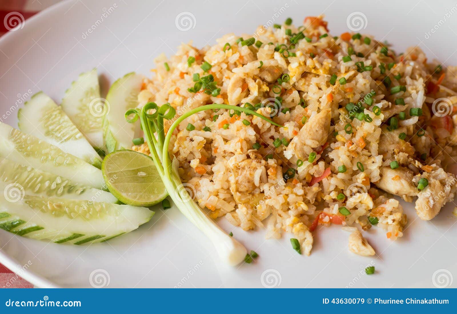 Chicken fried rice stock image. Image of lunch, asia - 43630079