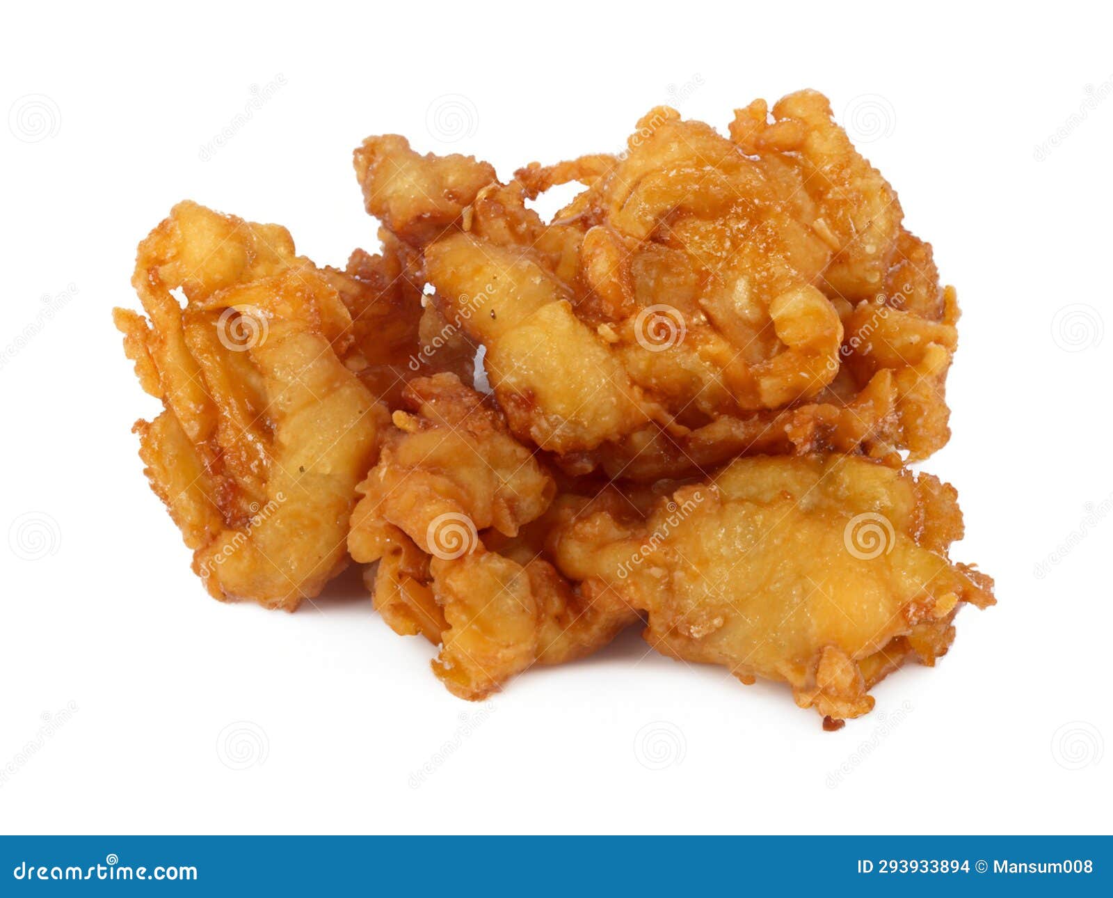 Chicken Fried on a White Background Stock Photo - Image of crunchy ...