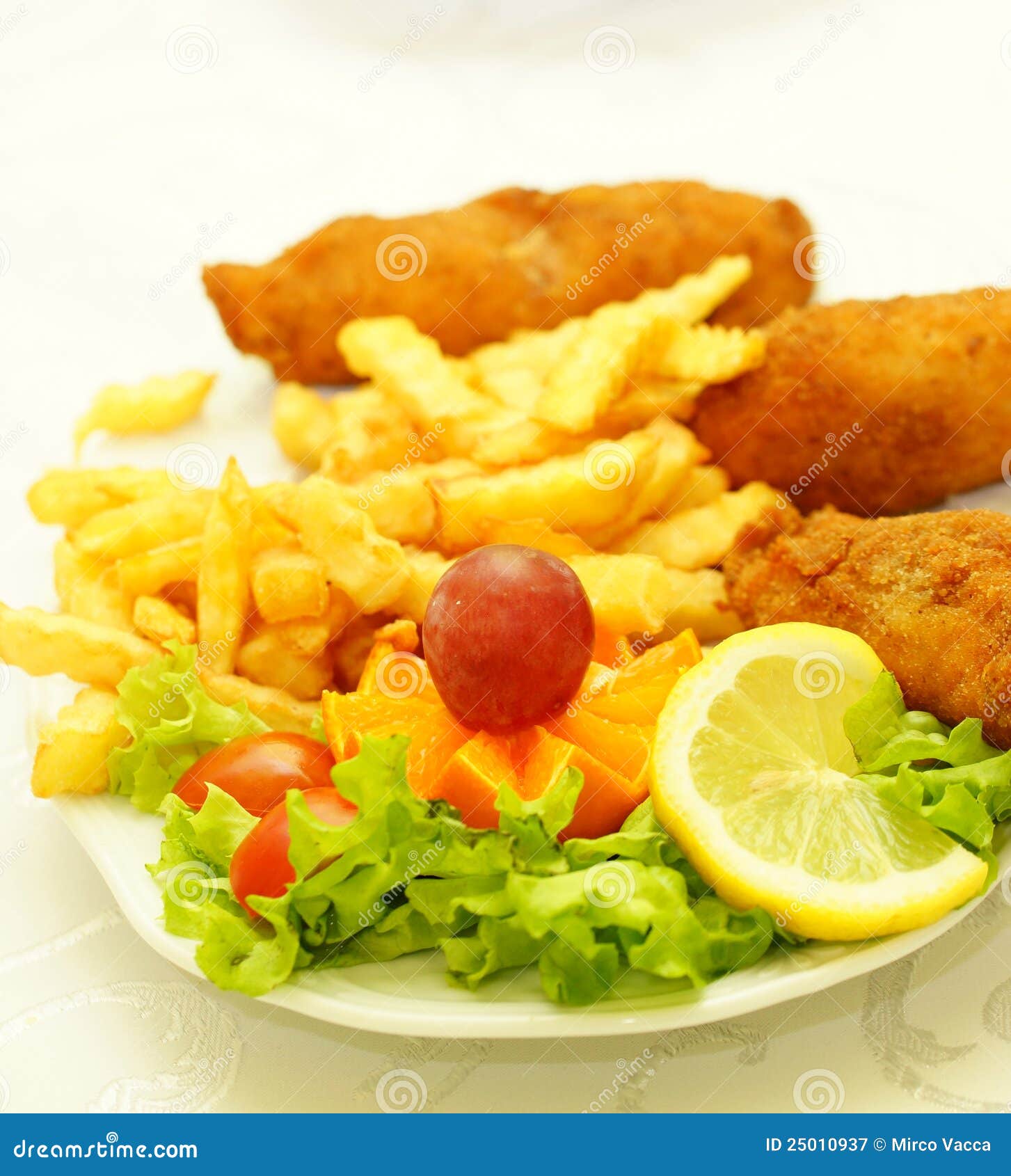 Chicken with frites stock image. Image of chicken, frites - 25010937