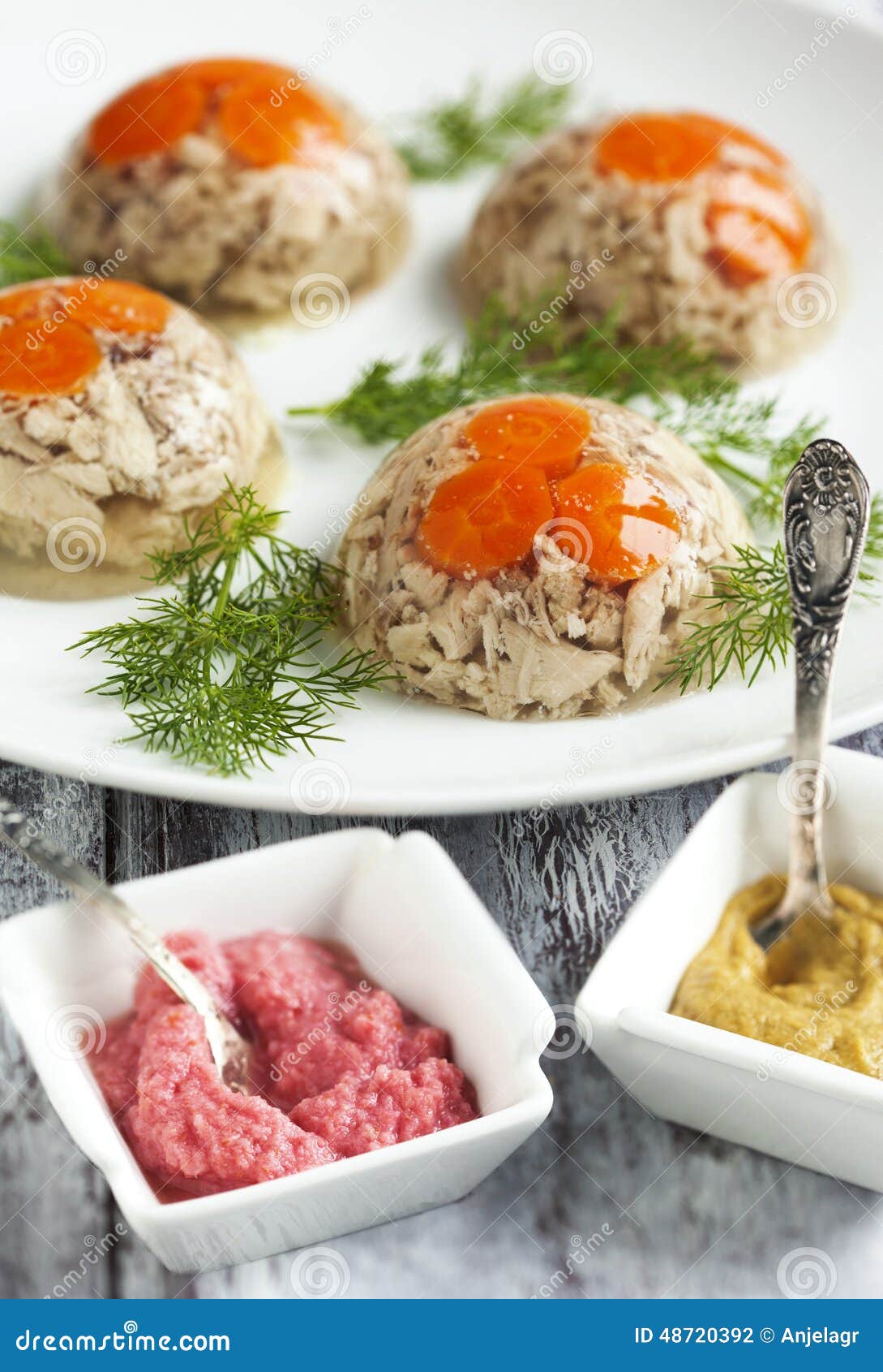 Chicken galantine aspic stock photo. Image of diet, chicken - 48720392