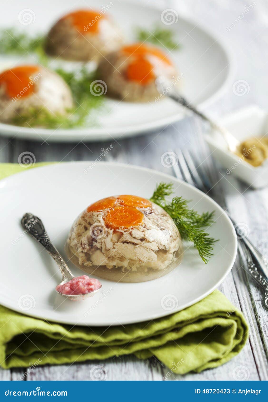 Chicken galantine aspic stock image. Image of broth, holiday - 48720423