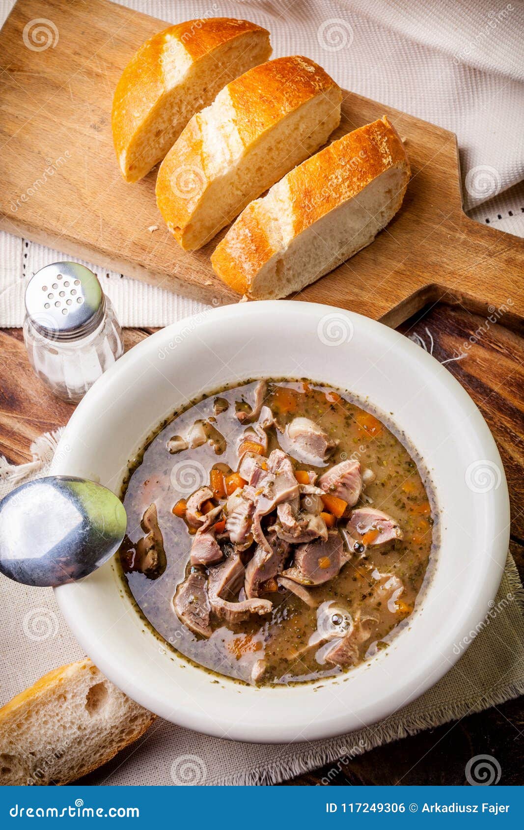 Chicken gizzards stewed. stock photo. Image of carrots - 117249306