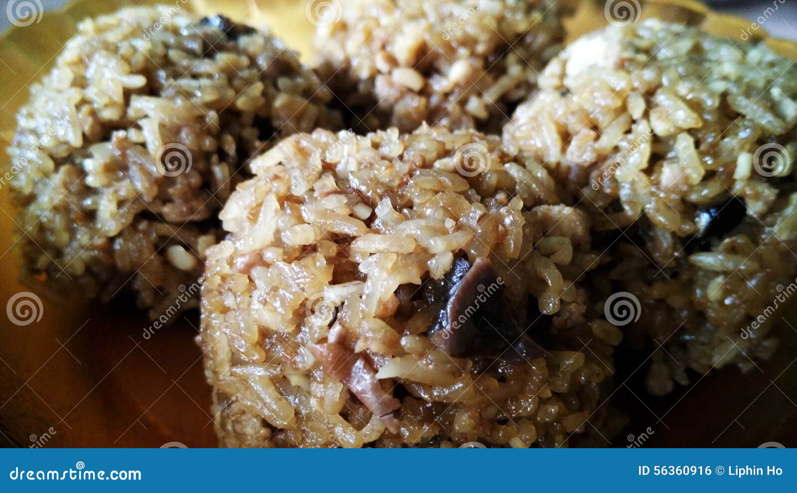 Chicken in Glutinous rice stock photo. Image of lotus - 56360916
