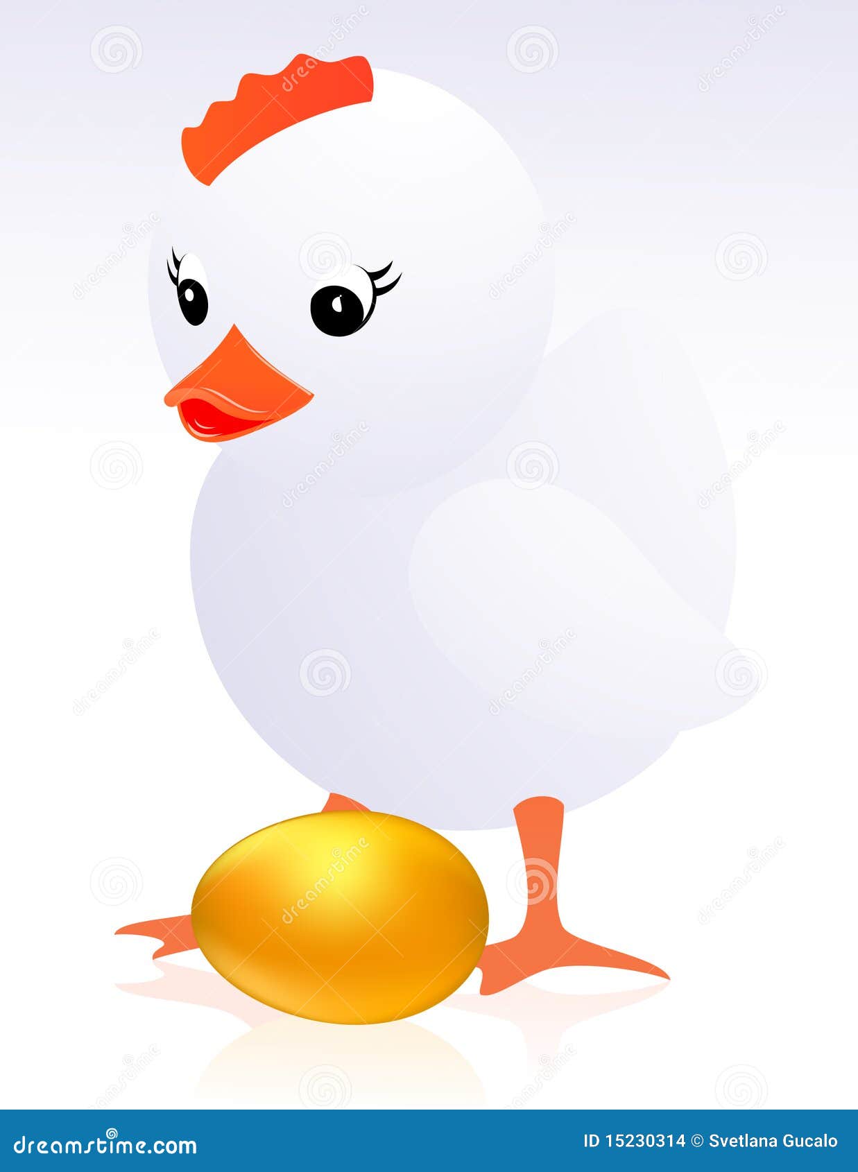 Chicken and golden egg stock vector. Illustration of roost - 15230314