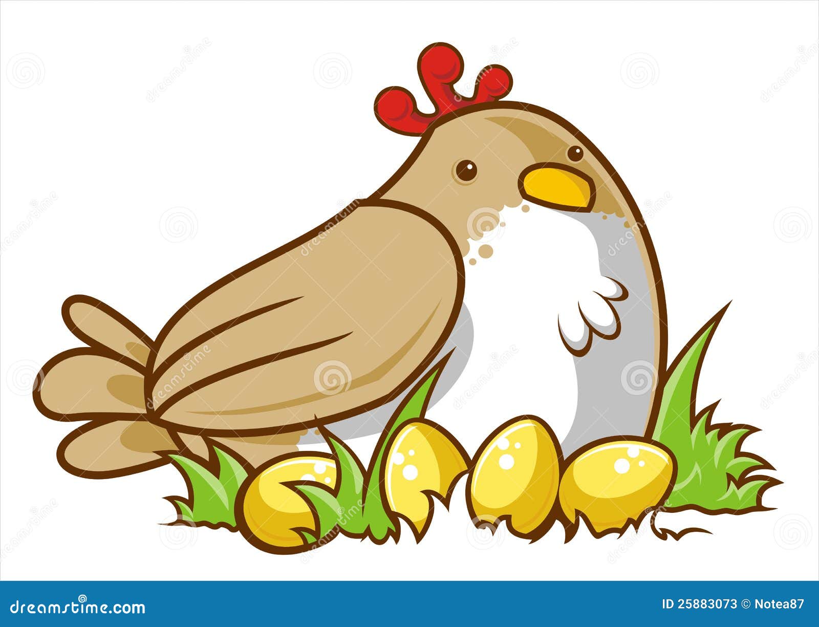 Chicken with golden eggs stock vector. Illustration of incubate - 25883073