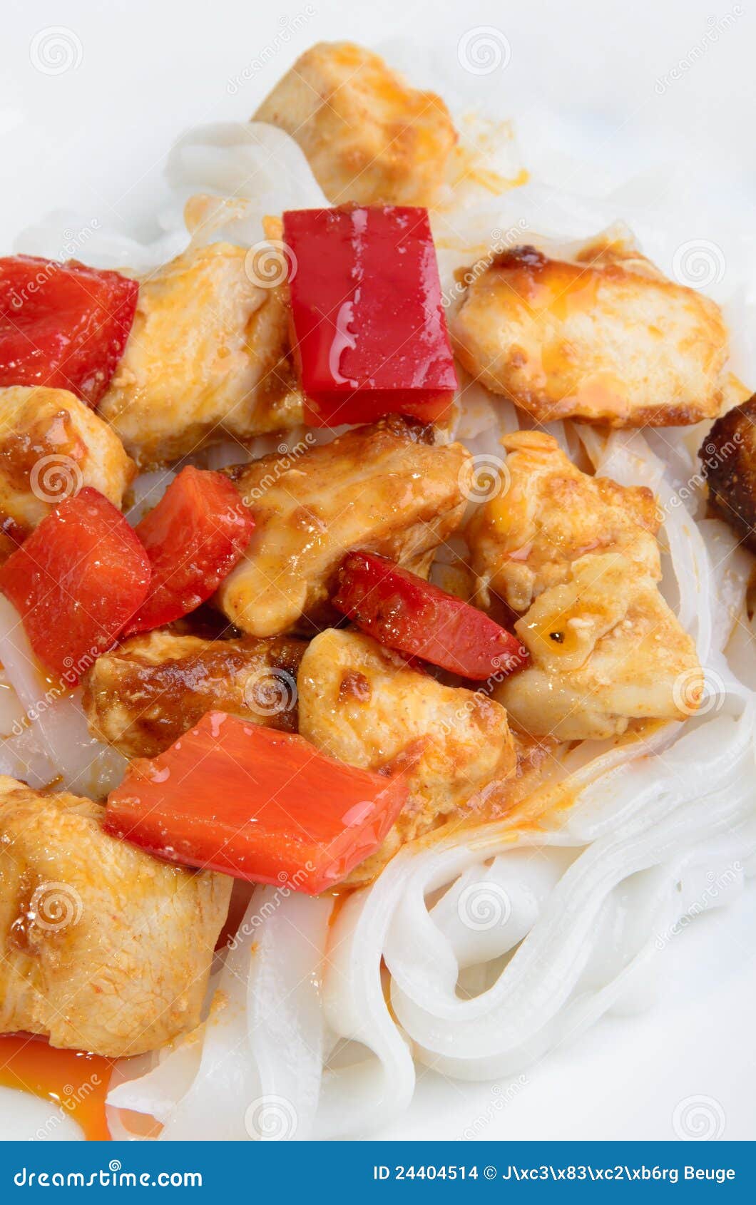 Chicken Goulash with Rice Noodle Stock Photo - Image of fried, noodle ...