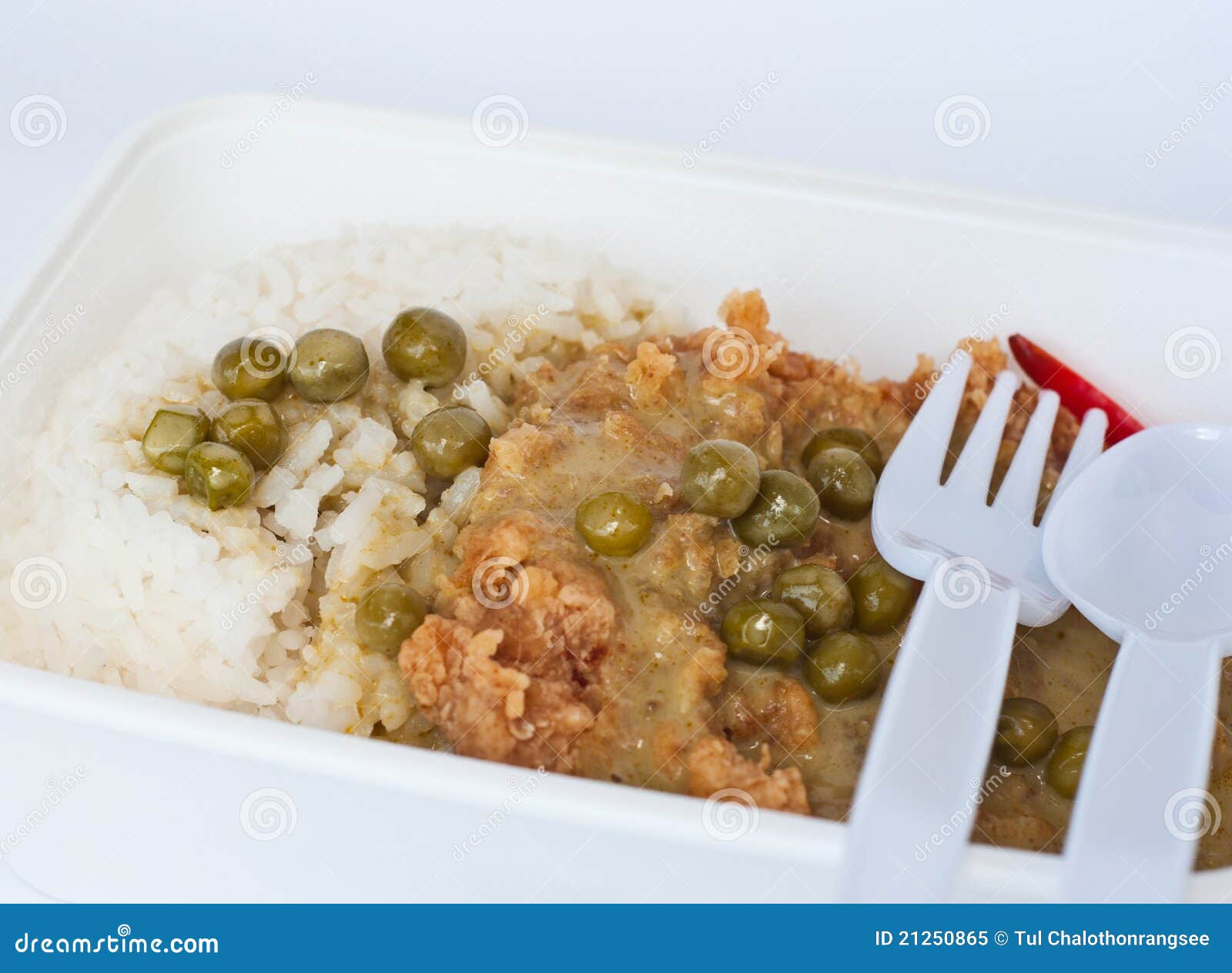 Chicken Green Curry in Meal Box Stock Image - Image of sweet, dish ...