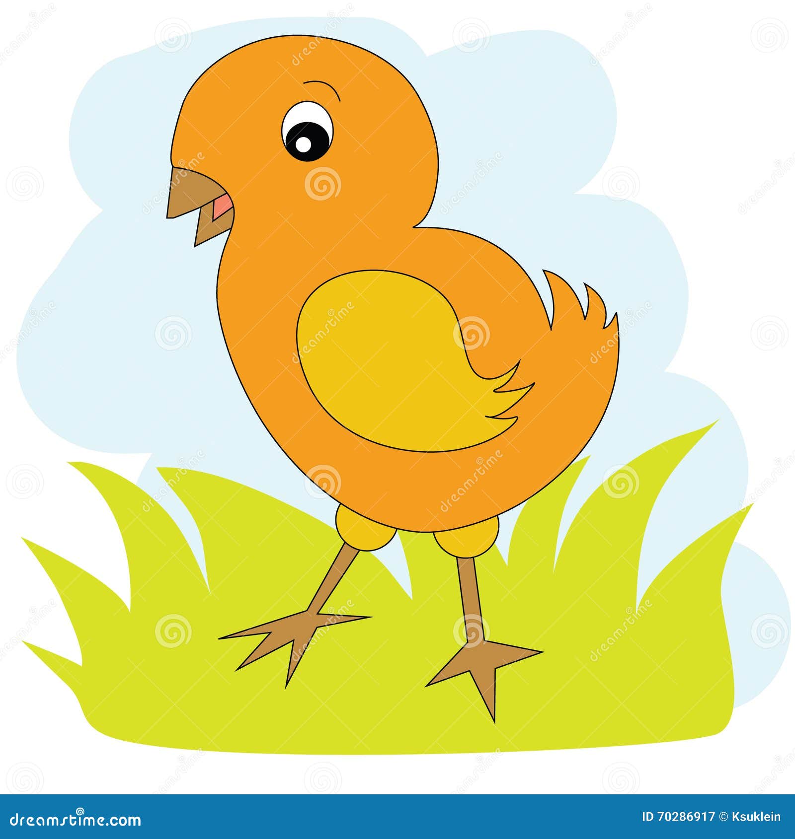 Chicken on the green grass stock vector. Illustration of design - 70286917