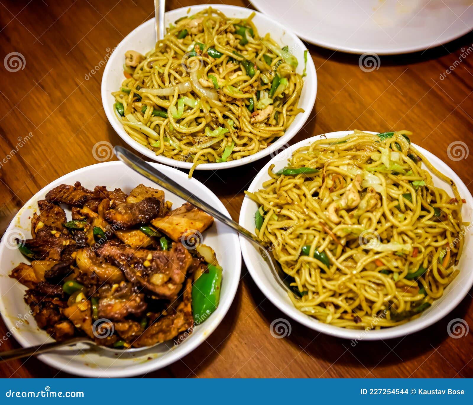 Chicken Hakka Noodles with Chili Pork Stock Photo - Image of cuisine ...