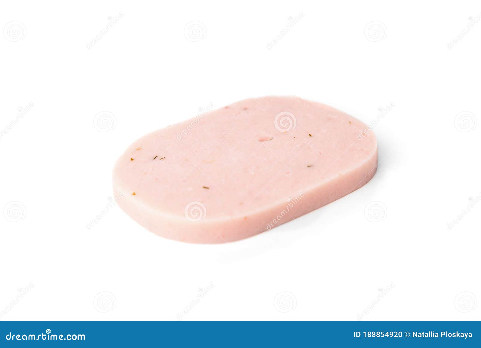 Chicken Ham Isolated on White Background Stock Photo - Image of pink ...
