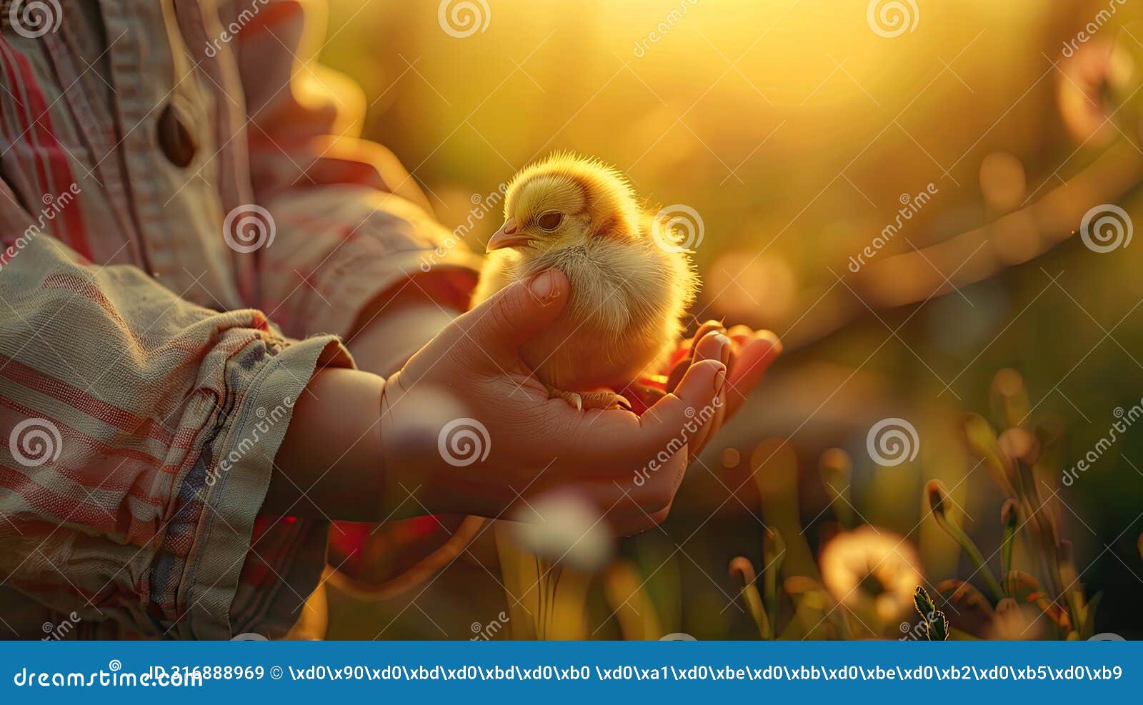 A Chicken in the Hands of a Child Stock Illustration - Illustration of ...