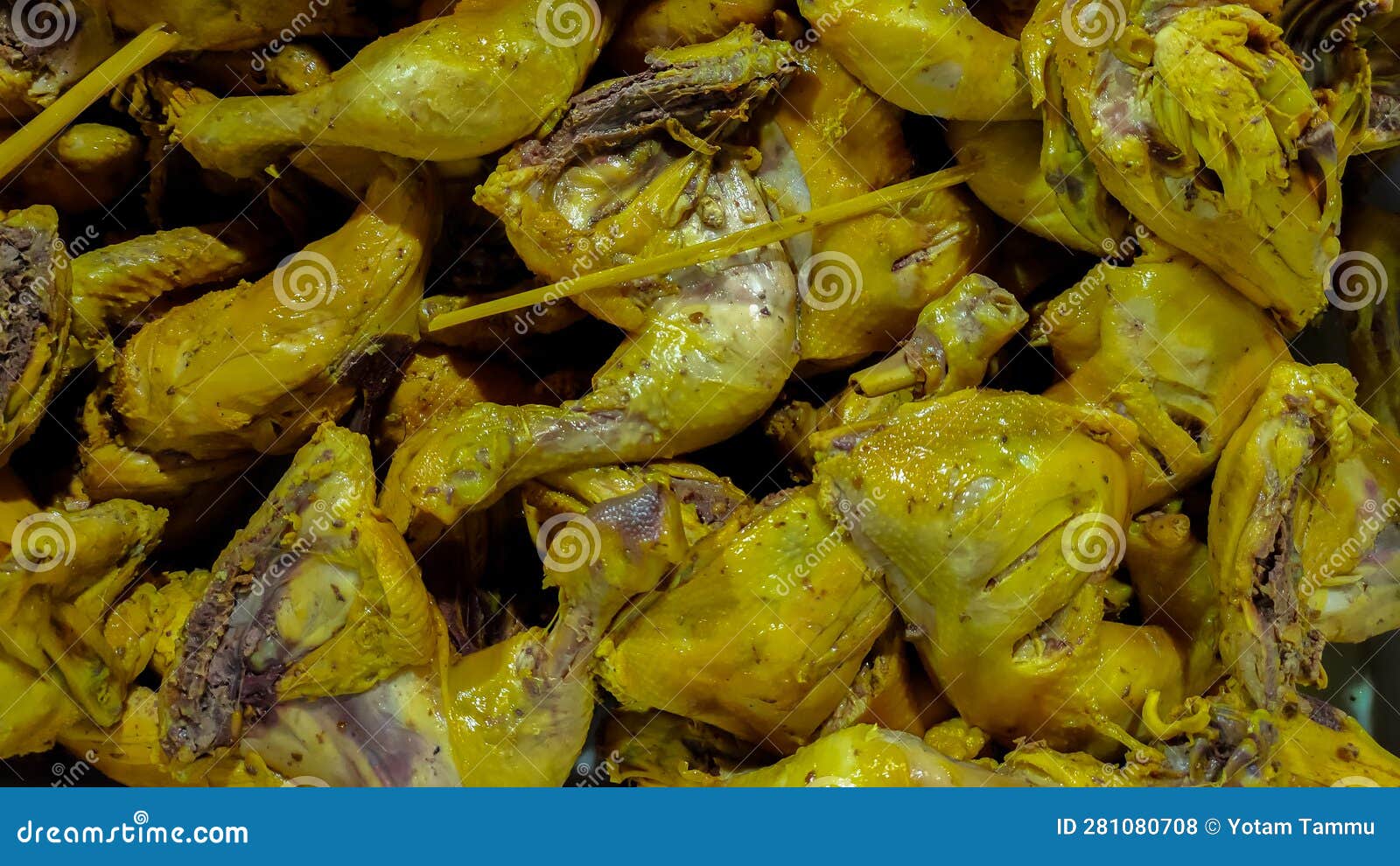 Chicken that Has Been Boiled with Spices Ready To Be Fried Stock Photo ...