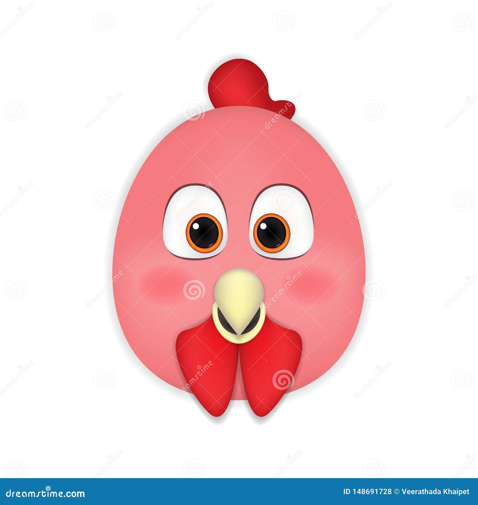 Chicken head cartoon stock illustration. Illustration of cute - 148691728