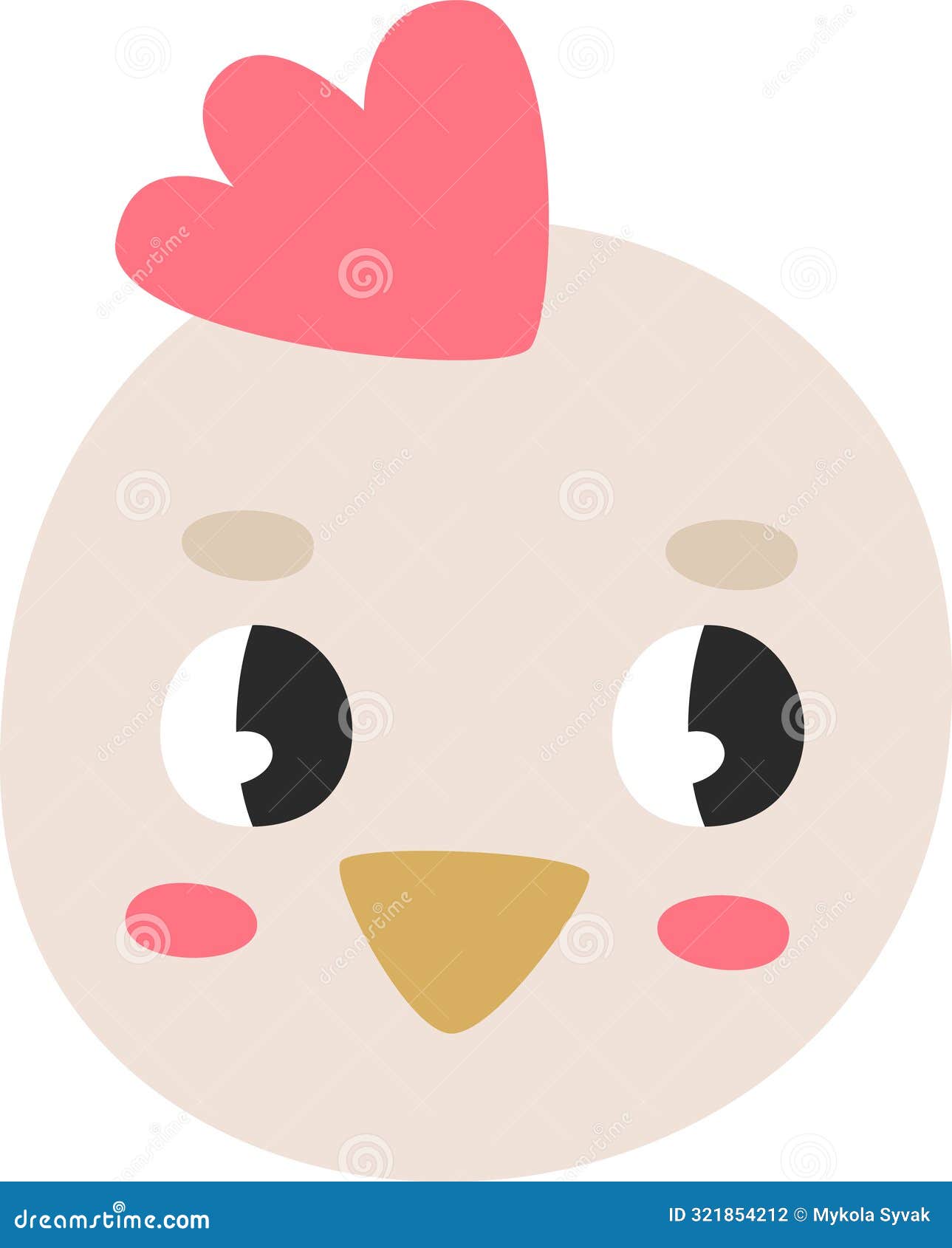 Chicken Head Childish stock vector. Illustration of animal - 321854212