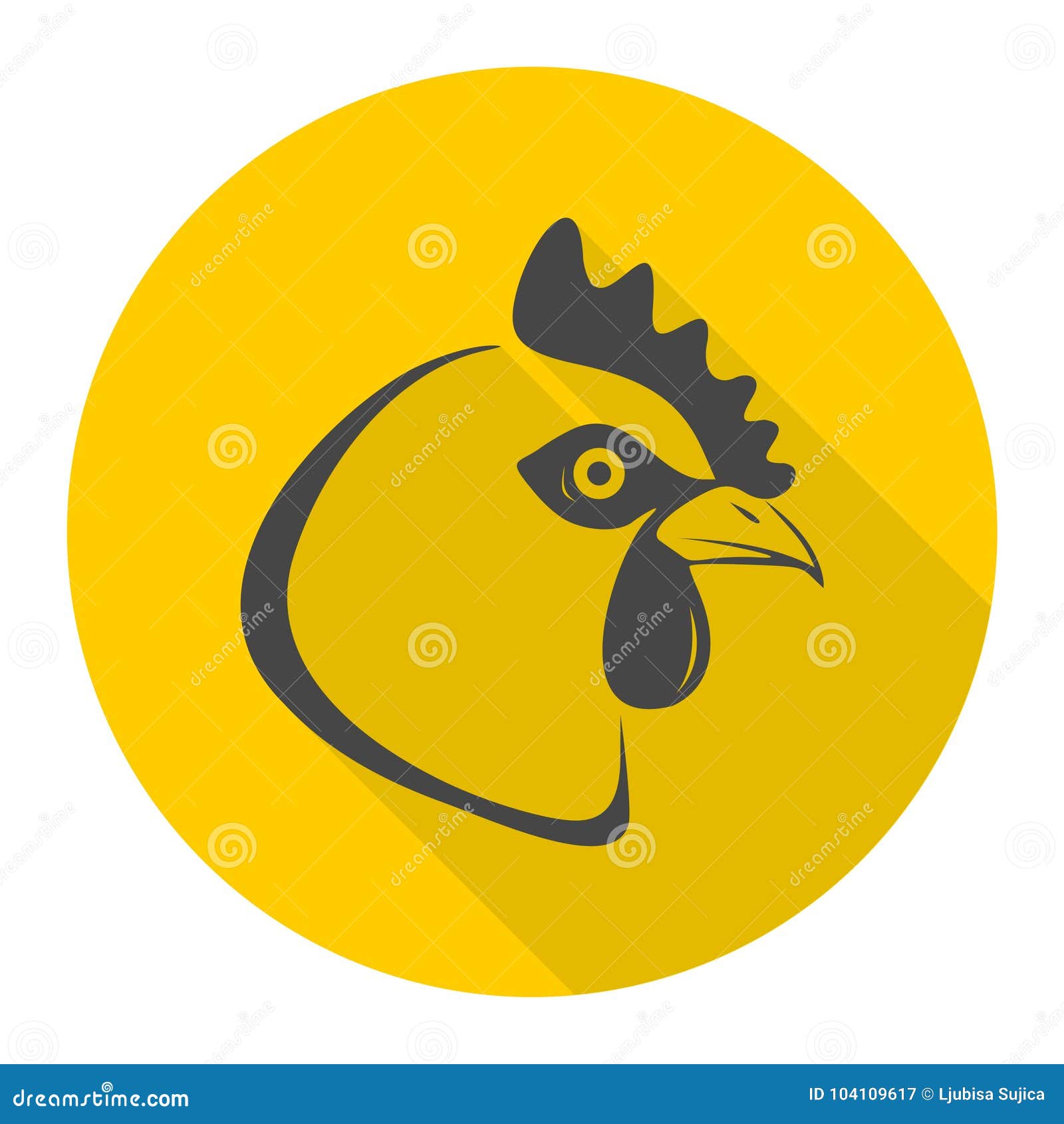 Chicken head icon stock vector. Illustration of poultry - 104109617