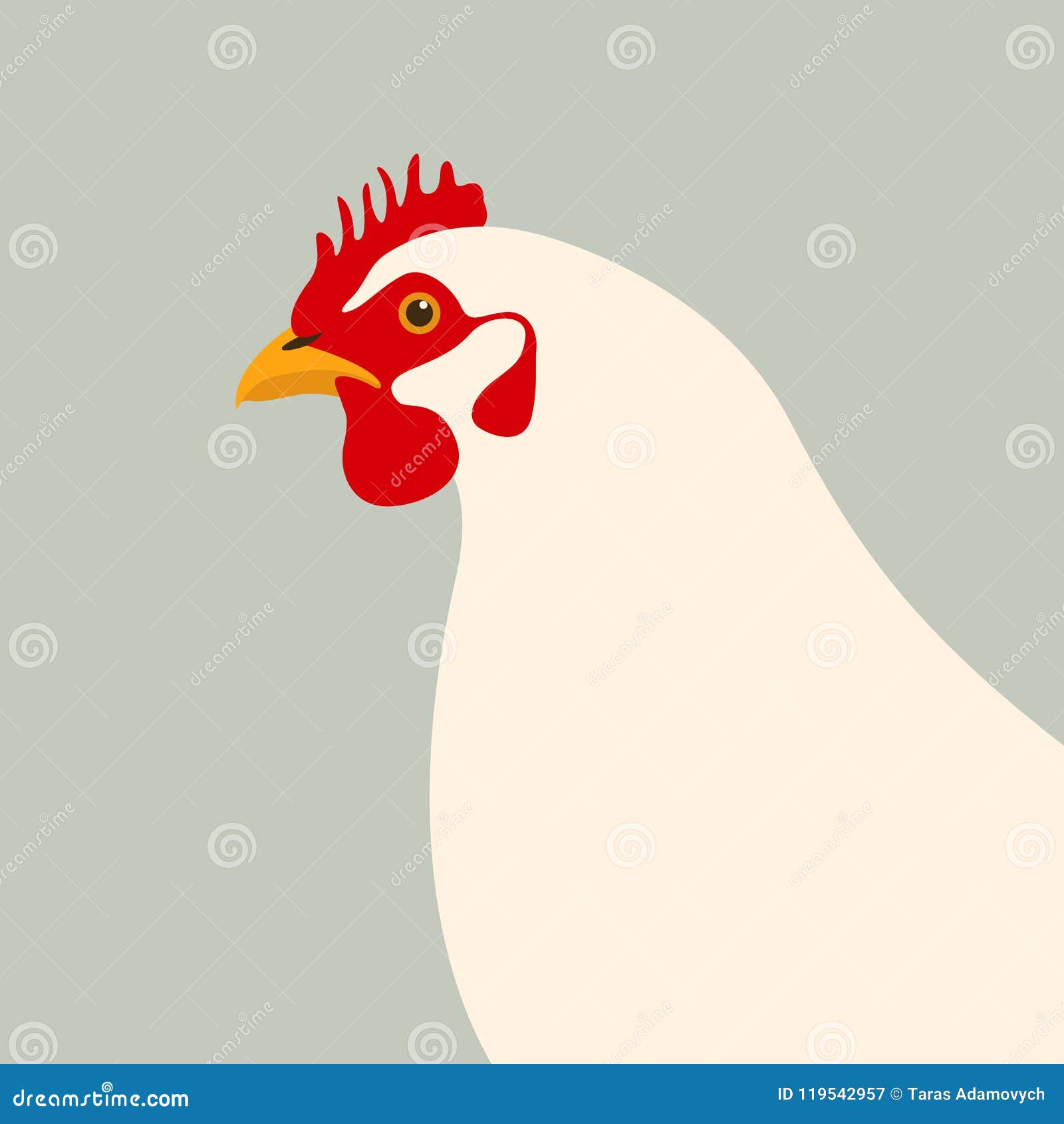 Chicken Head Vector Illustration Flat Style Profile Stock Vector ... Chicken Head Vector Illustration Flat Style Profile Stock Vector ...