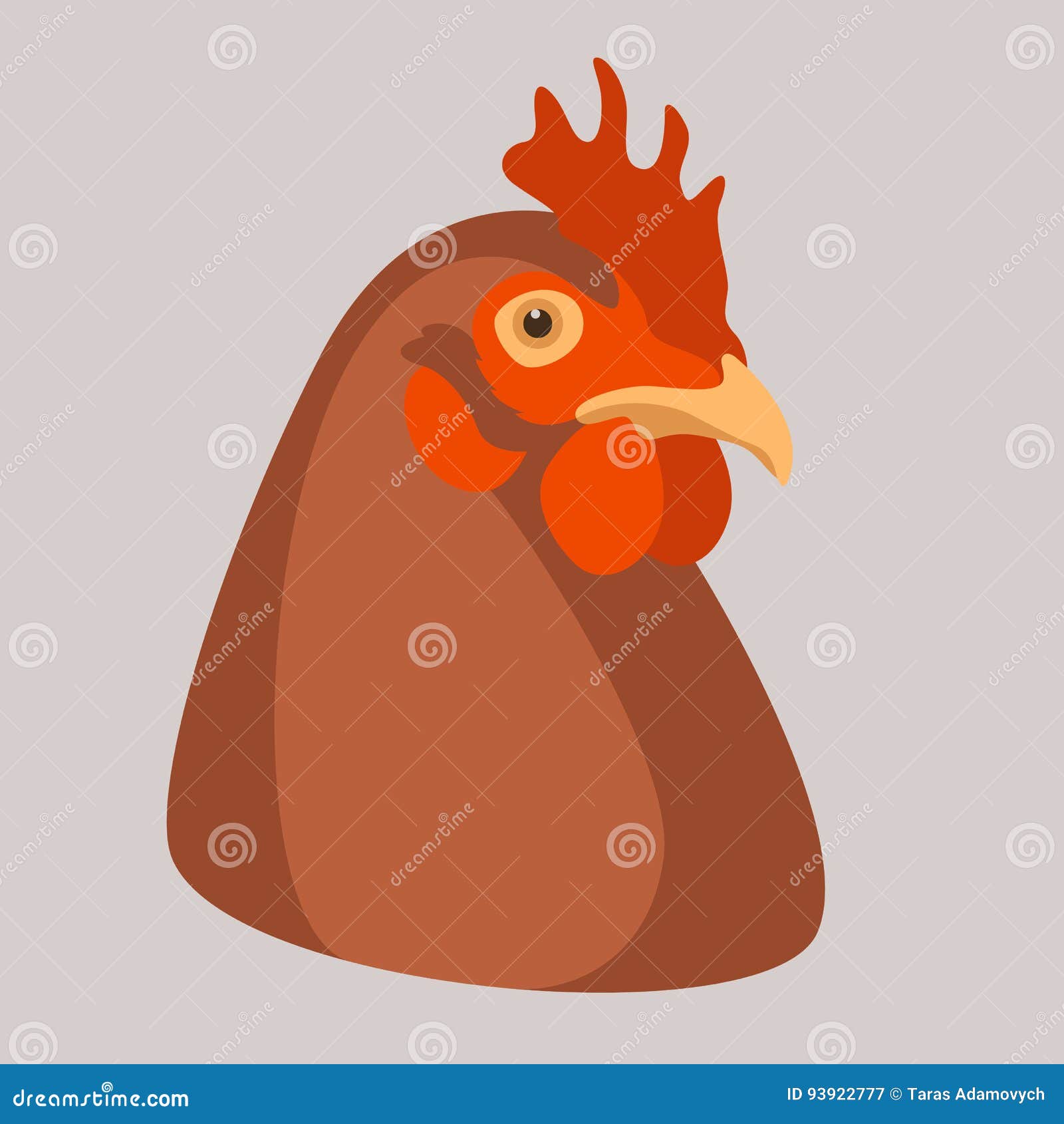 Chicken Head Vector Illustration Style Flat Profile Stock Vector ...