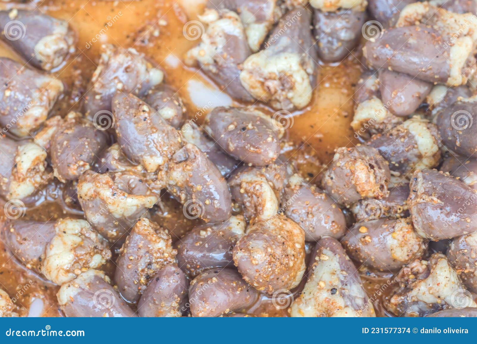 Chicken Heart, Texture with Selective Focus and Dark Background Stock ...