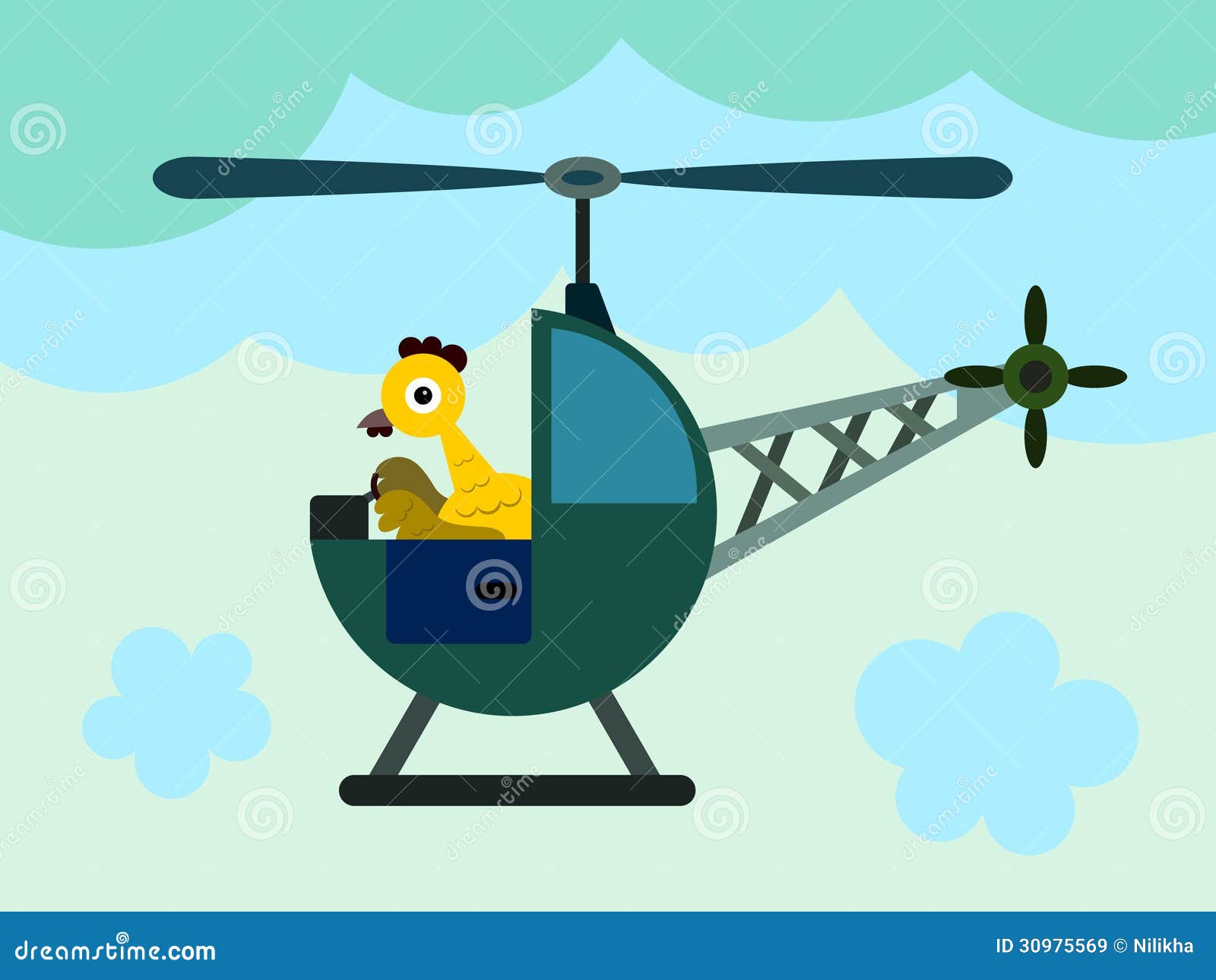 Chicken helicopter stock illustration. Illustration of adventure - 30975569