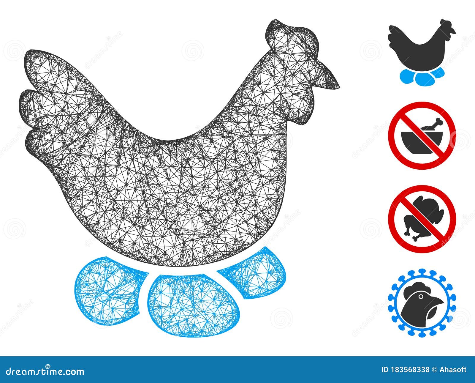 Chicken Hen Web Vector Mesh Illustration Stock Illustration ...