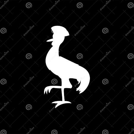 Chicken Icon on Black Background. Black Flat Style Vector Illustration ...