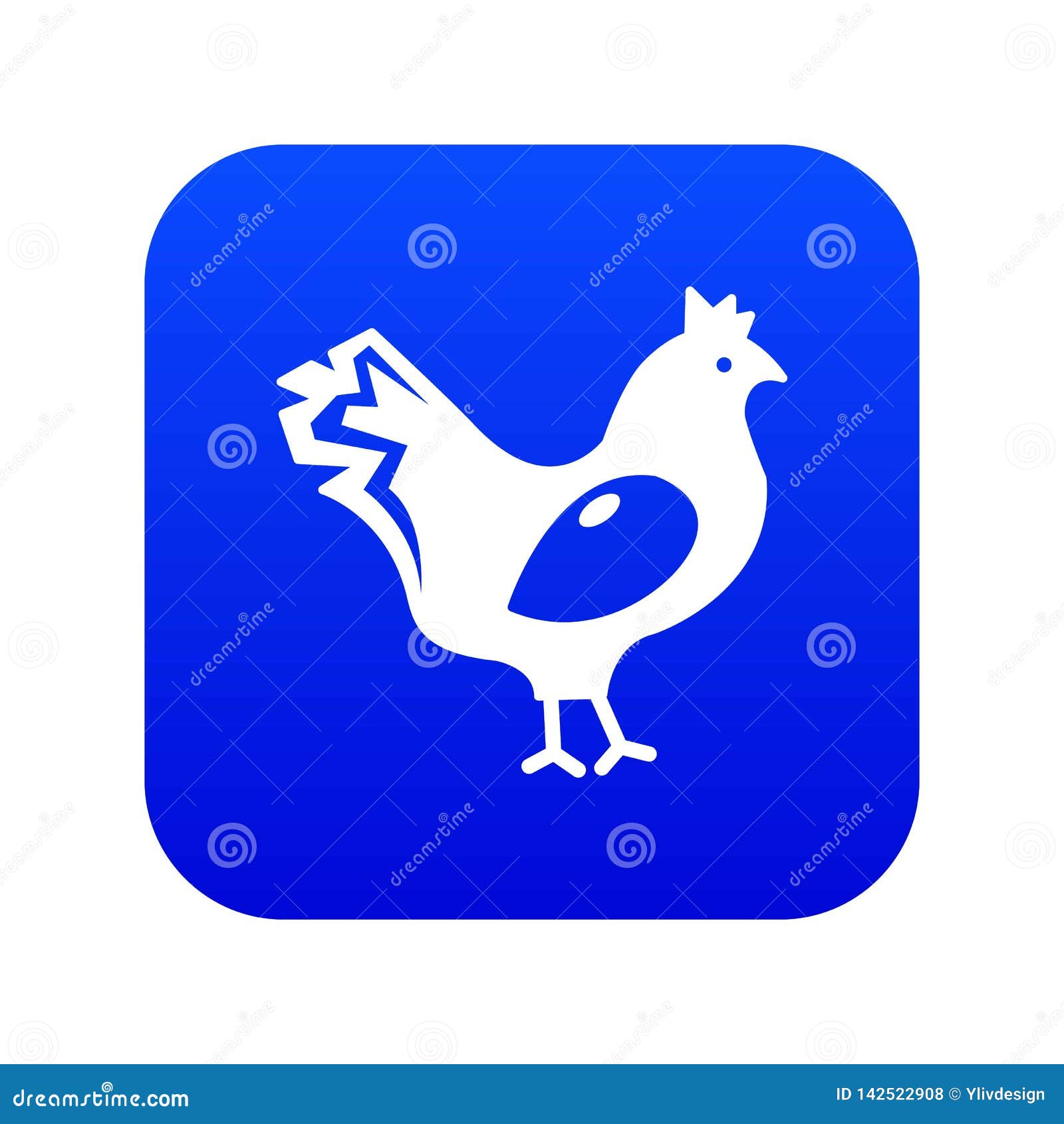 Chicken icon blue vector stock vector. Illustration of food - 142522908